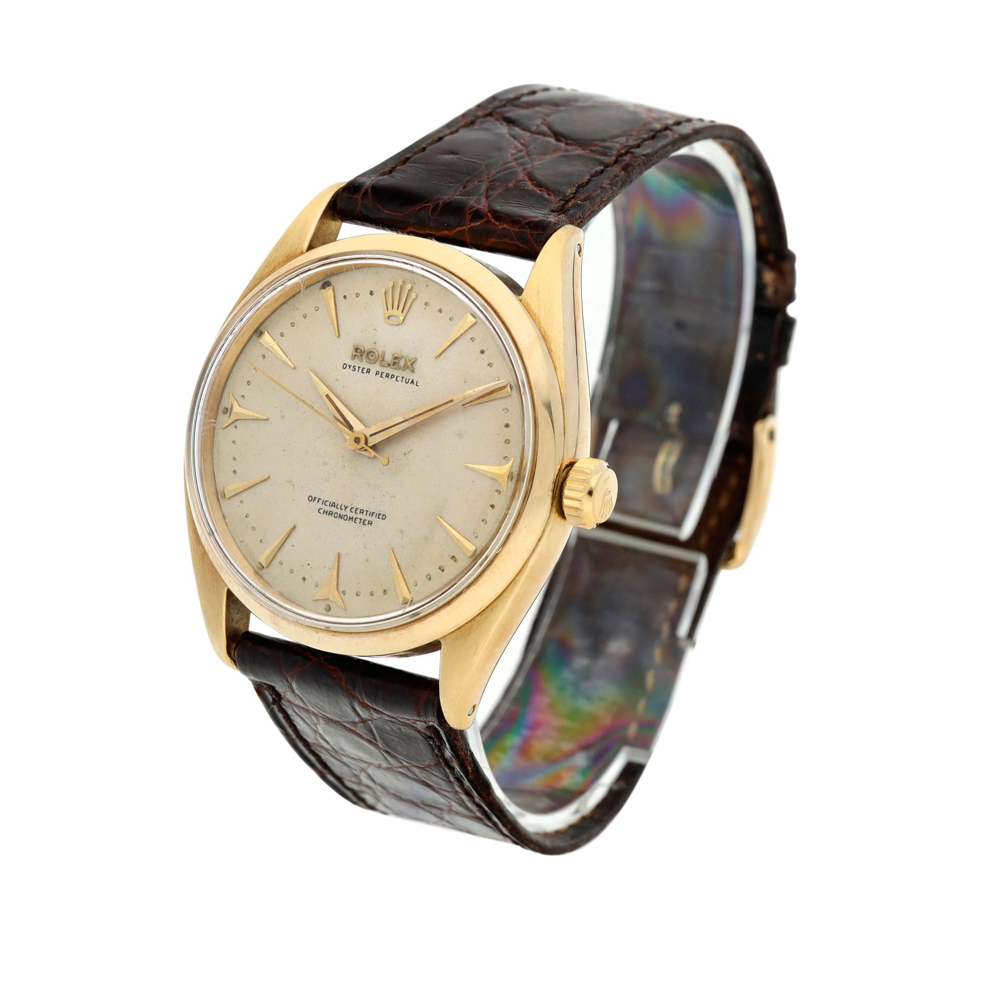 Reference 6564 Oyster Perpetual A yellow gold automatic wristwatch ...