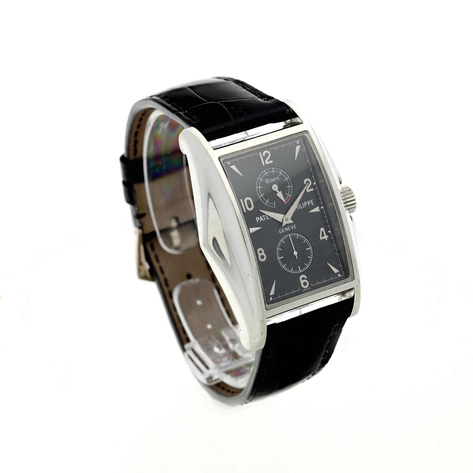 Reference 5100P-001 A limited edition platinum rectangular wristwatch ...