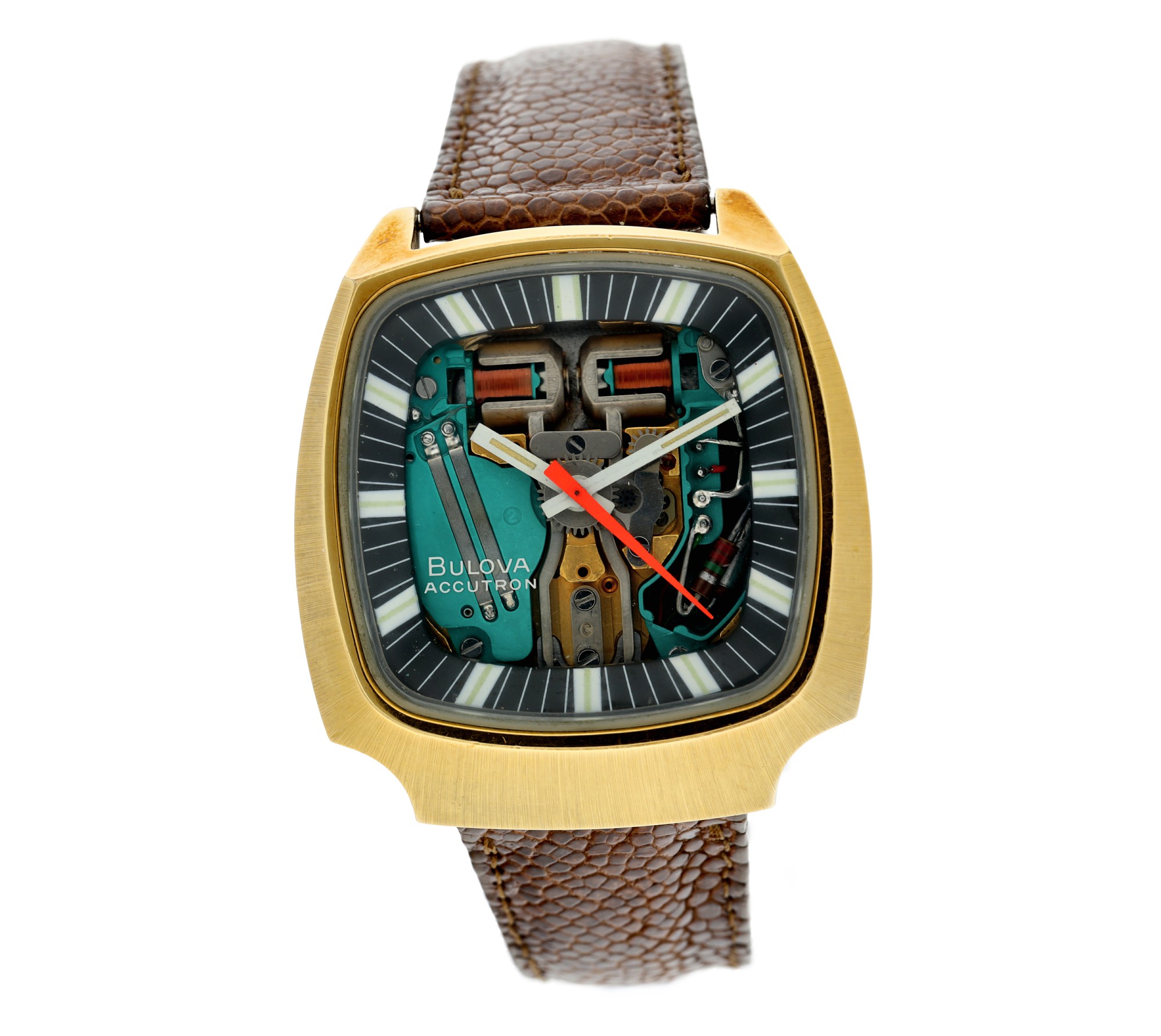 Accutron Spaceview A stainless steel and gold plated cushion shaped ...
