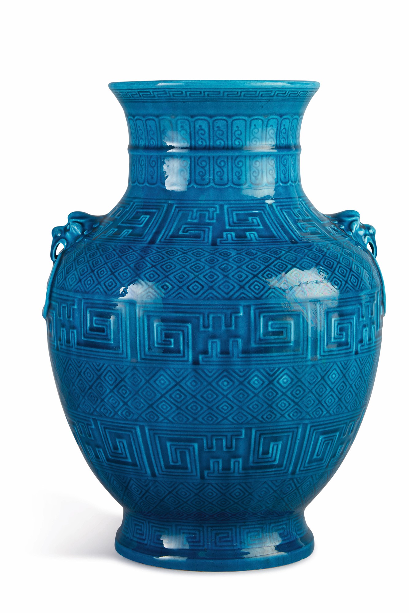 AN ASSEMBLED PAIR OF THEODORE DECK FAIENCE 'PERSIAN-BLUE' VASES, CIRCA ...