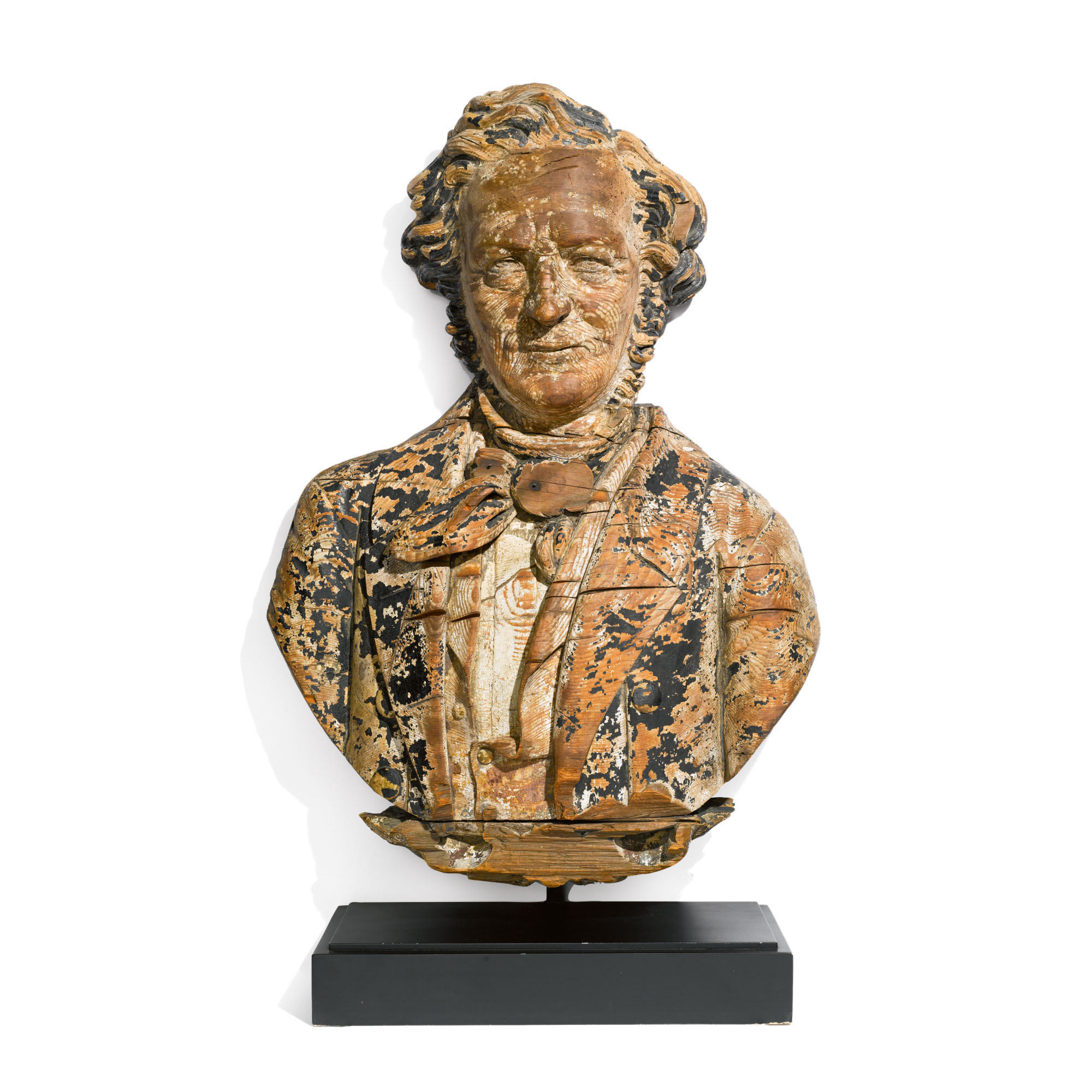 FINE AND RARE CARVED PINE PORTRAIT BUST OF DANIEL WEBSTER STERNBOARD ...