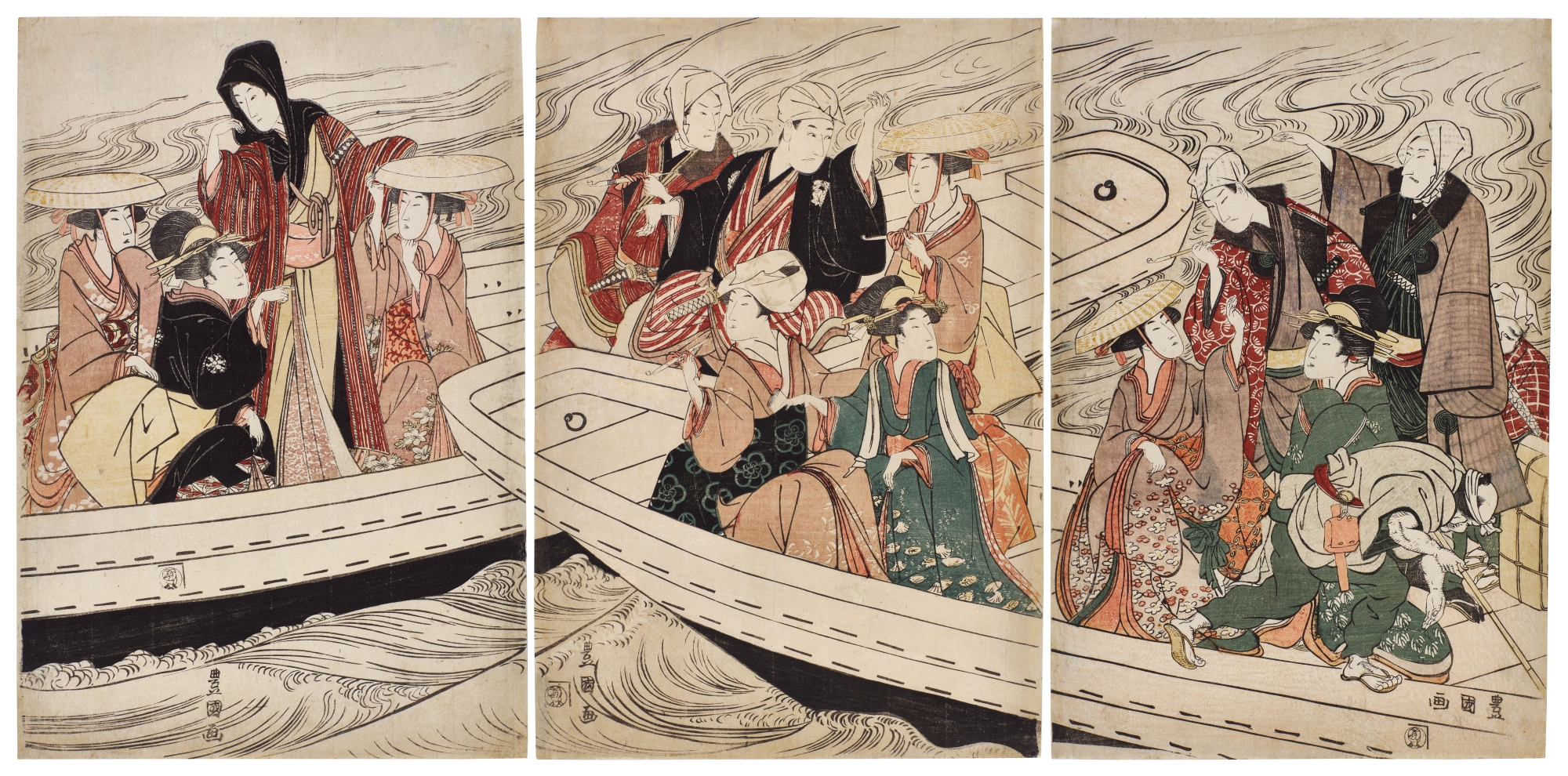 Utagawa Toyokuni I (1769–1825) | River Crossing | Edo period, 19th ...