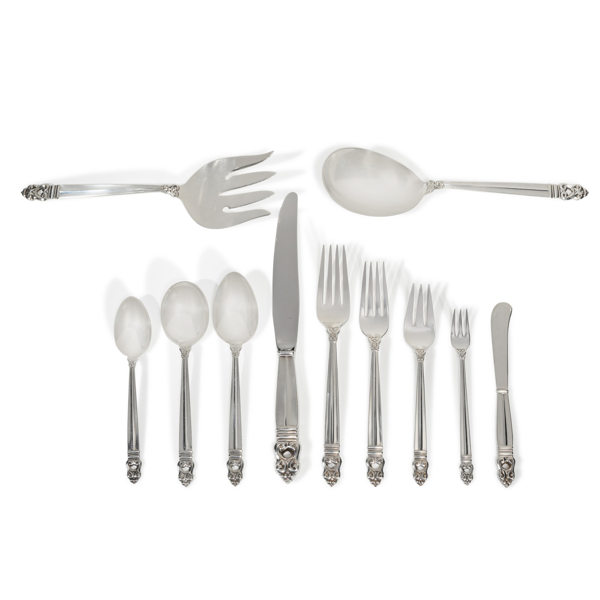 An American Silver Royal Danish Pattern Flatware Service, International ...