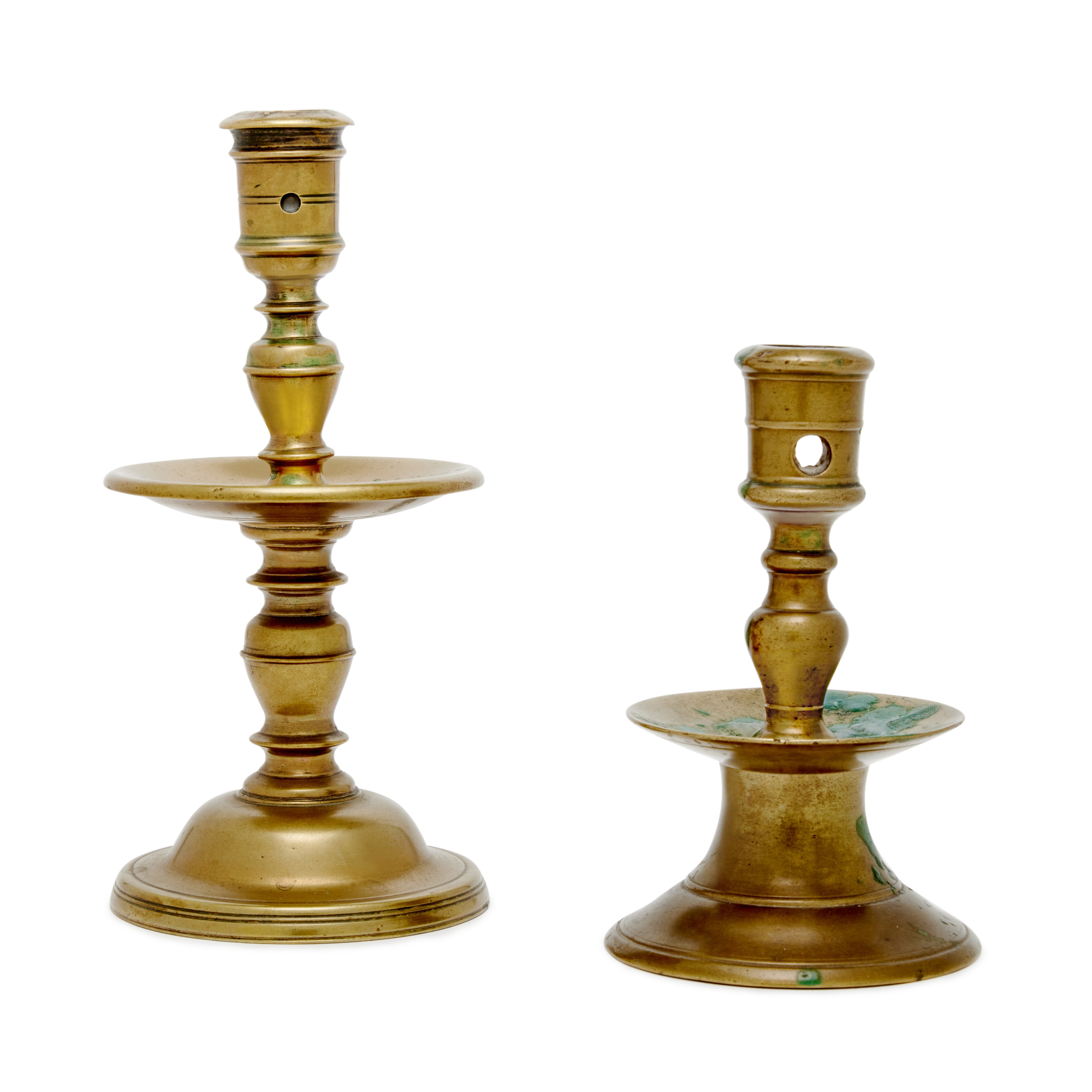 Two Dutch Cast Brass 'Heemskirk' Candlesticks, Late 17th Century ...