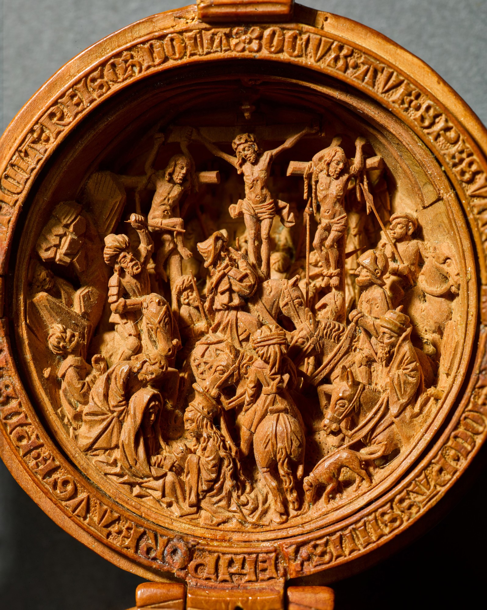 Polyptych Prayer Nut with the Crucifixion and Christ before Pilate ...
