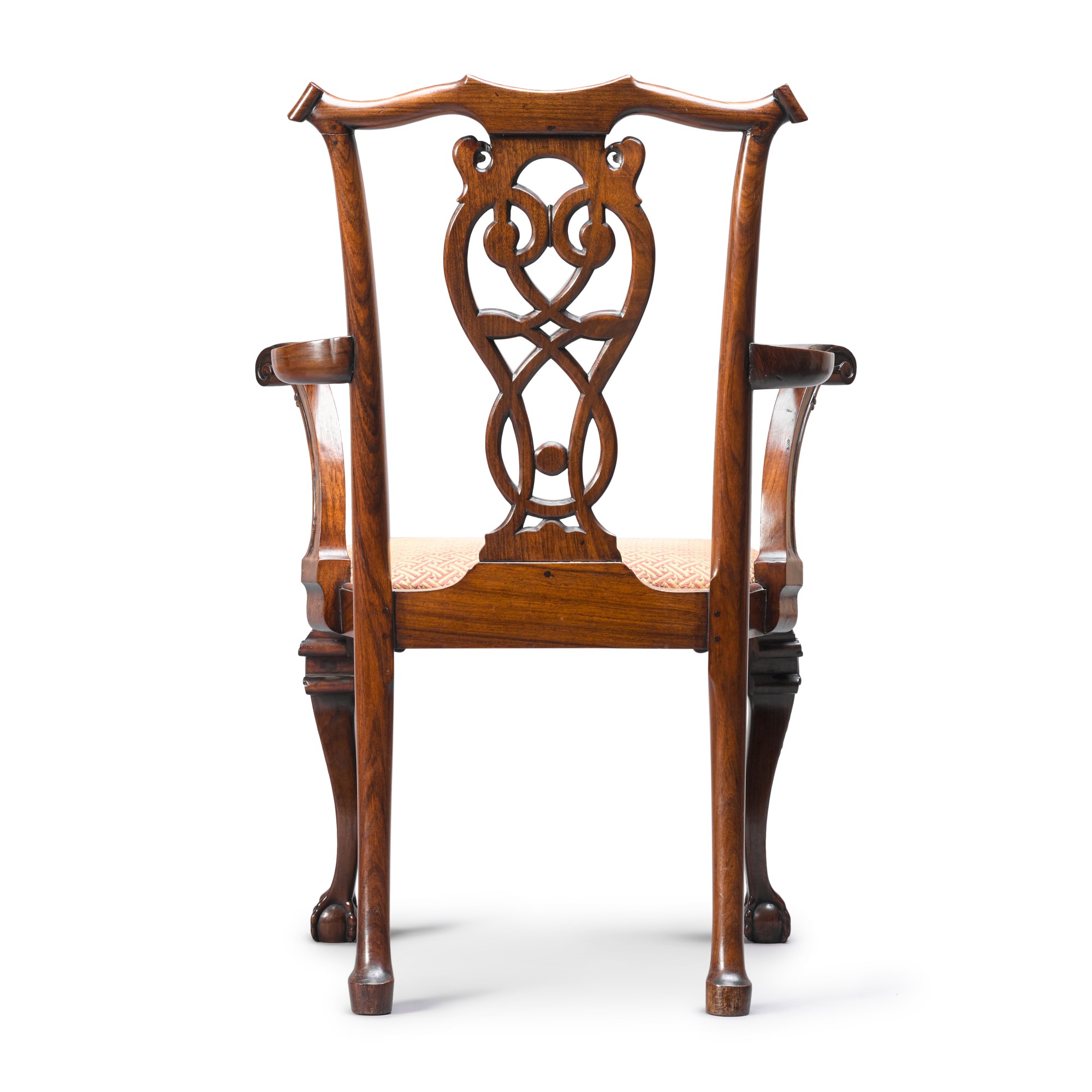 A pair of Chinese Export hardwood armchairs, probably Canton, circa ...