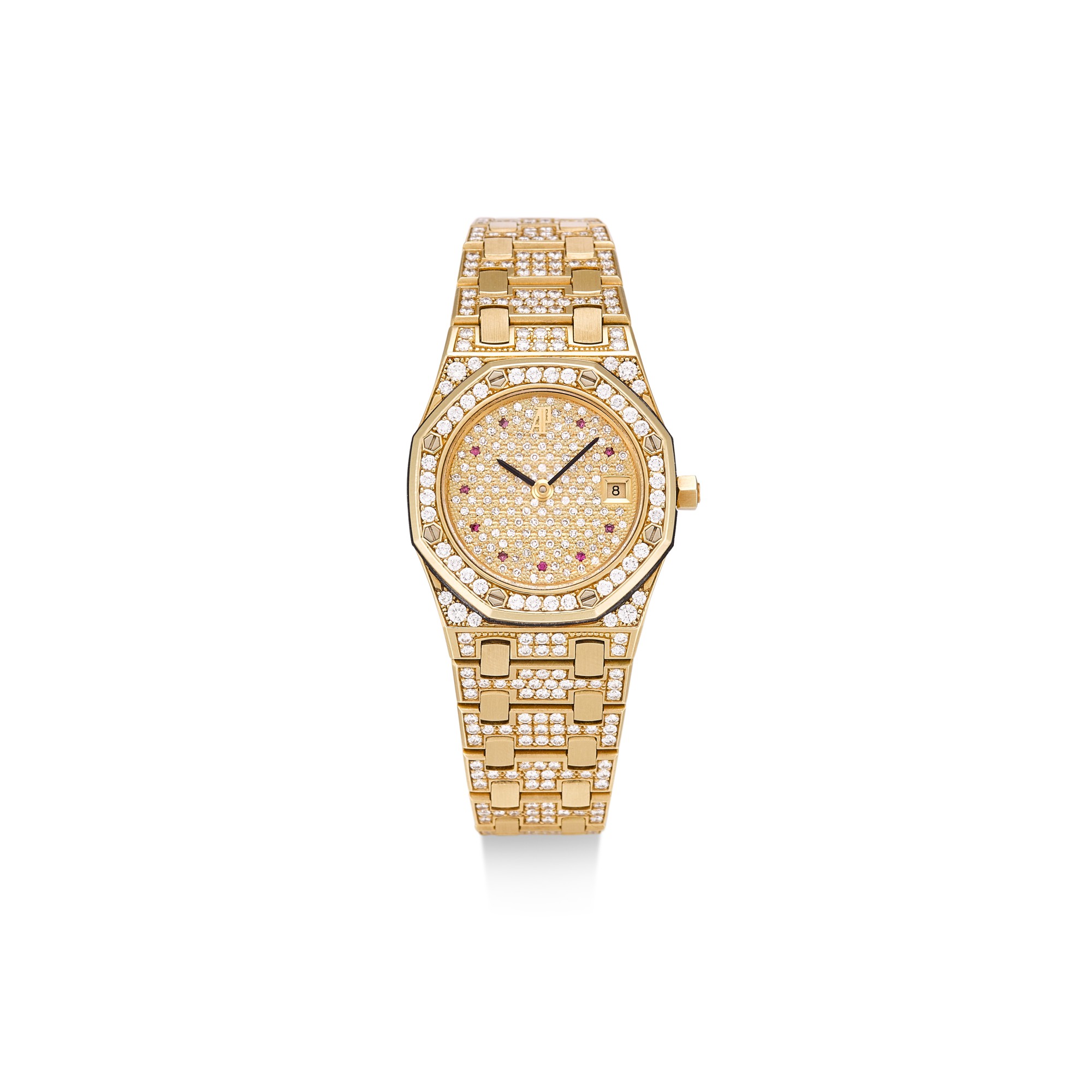 AUDEMARS PIGUET |A YELLOW GOLD, DIAMOND AND RUBY-SET BRACELET WATCH ...