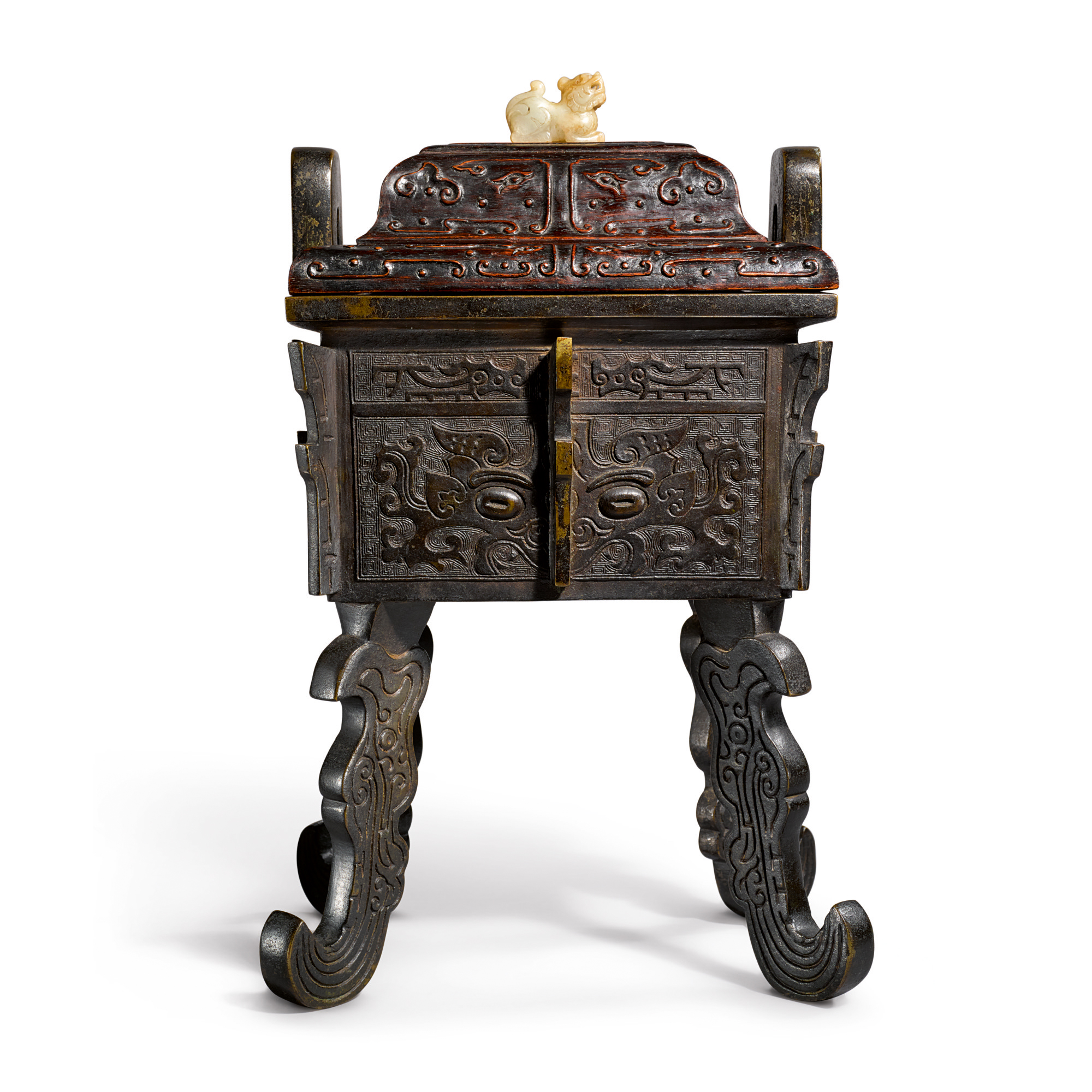 AN ARCHAISTIC BRONZE FANGDING, QING DYNASTY, 18TH / 19TH CENTURY | The ...