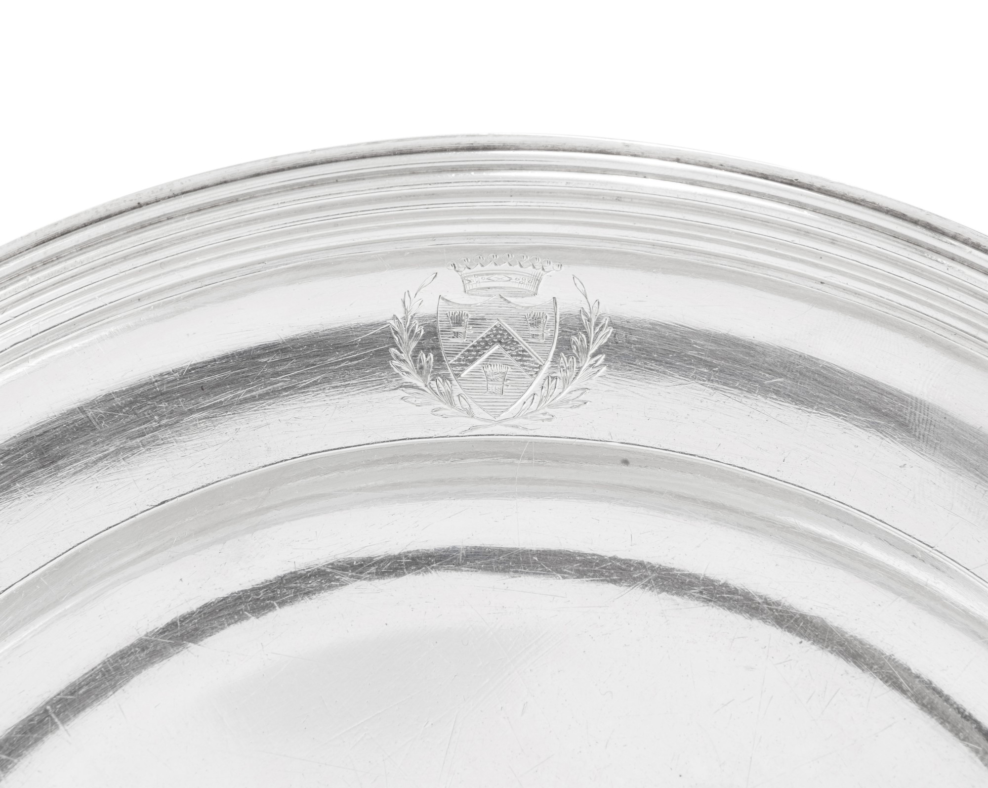 A set of six silver large plates, Marc-Augustin Lebrun, Paris, 1819 ...