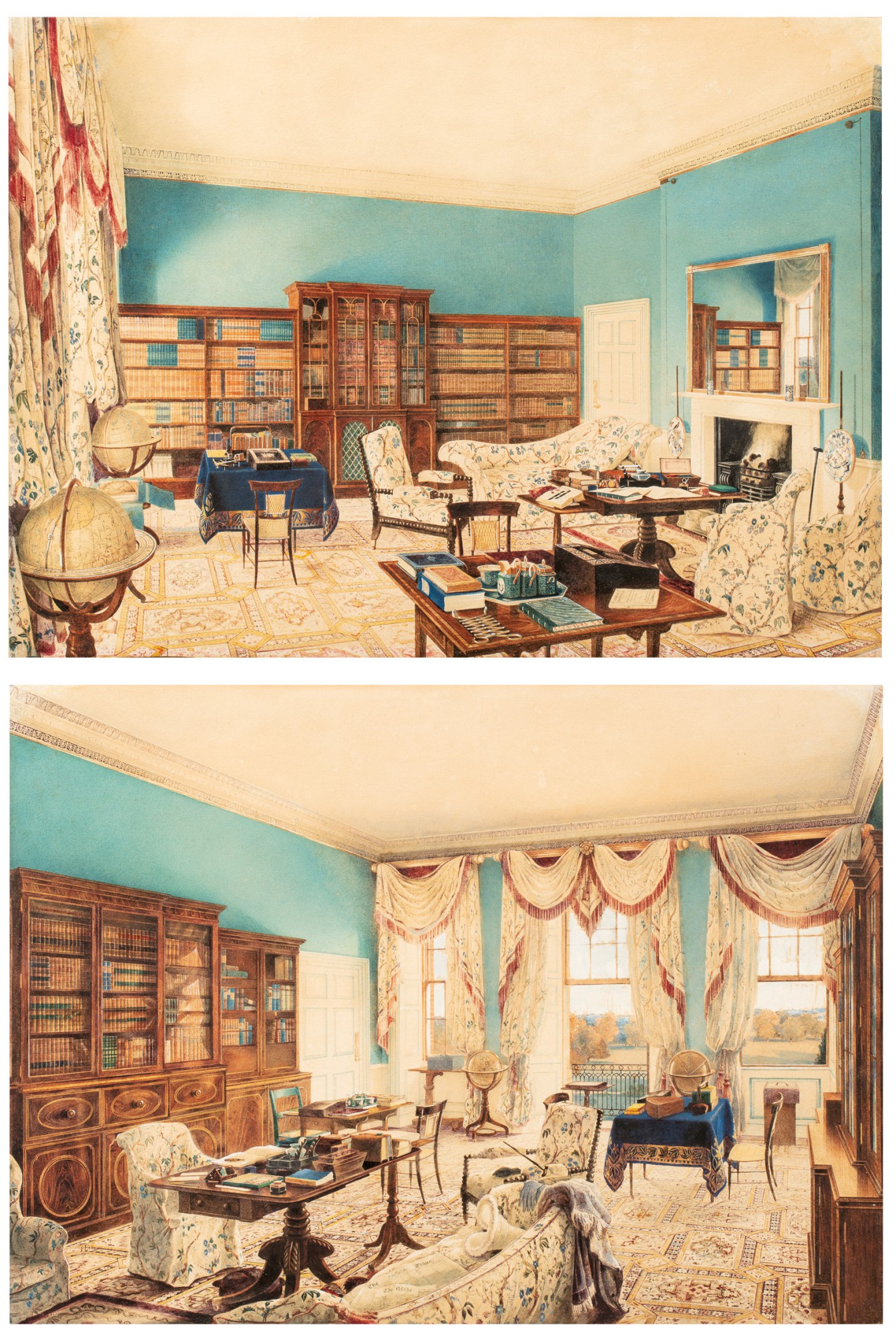 Edward Hassel (1811-1852) | Two views of a Library | Style - Mobilier ...