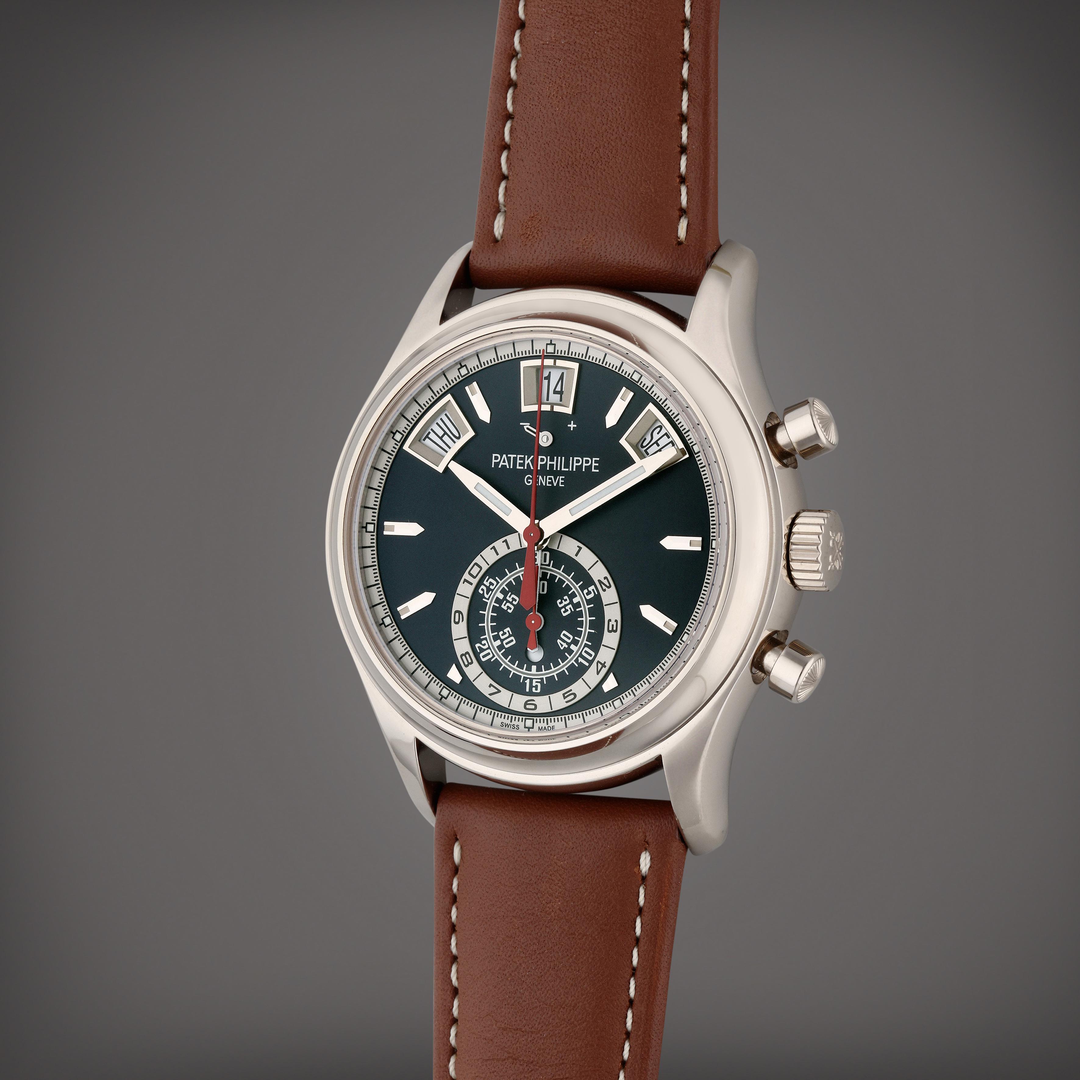 Reference 5960G | A white gold annual calendar flyback chronograph ...