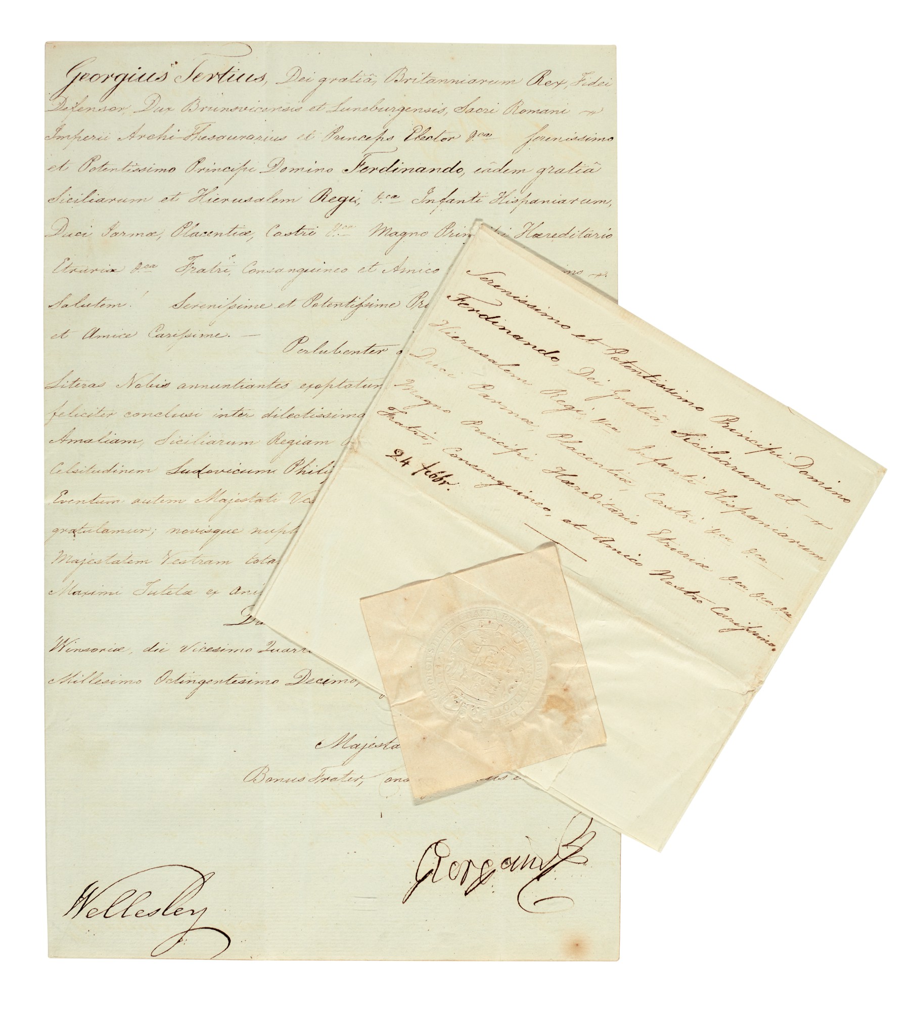 GEORGE III | letter signed, to King Ferdinand VI of the Two Sicilies ...