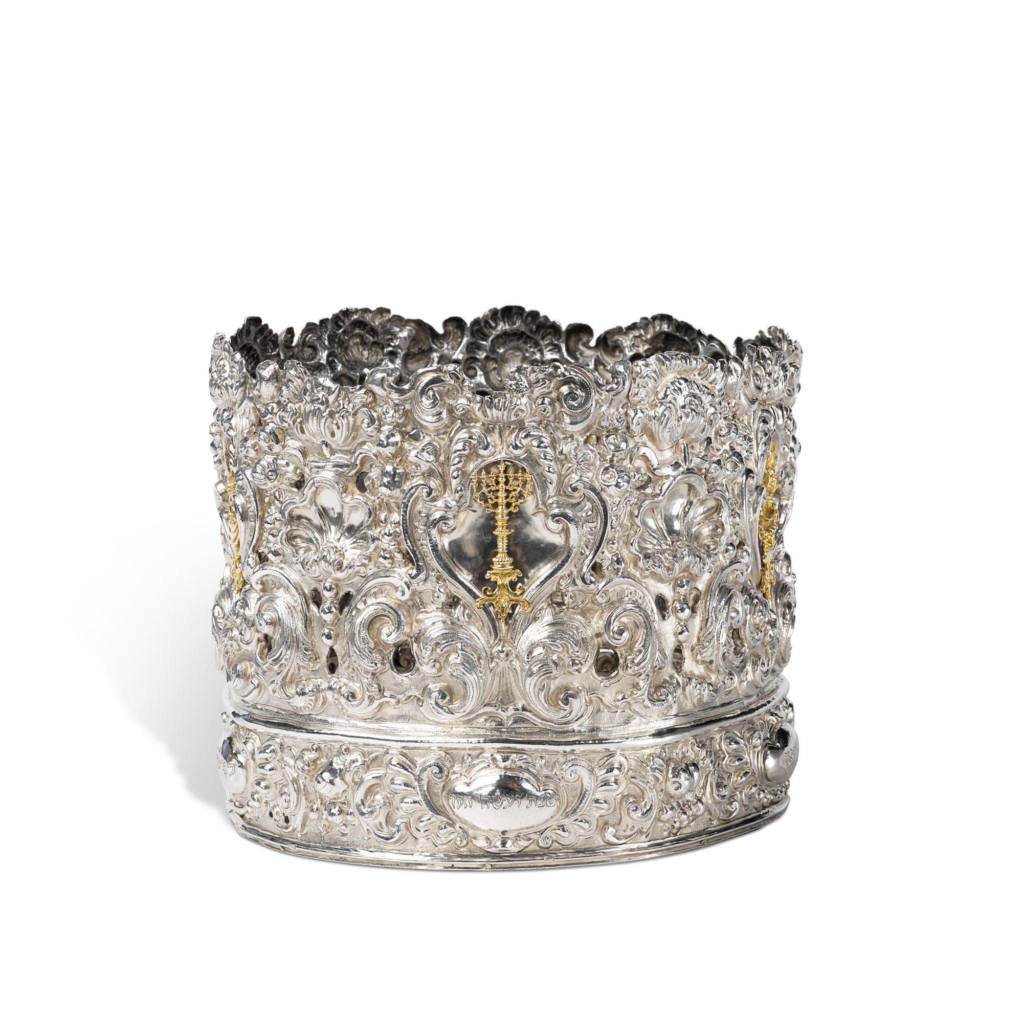 An Important Italian Large Silver Torah Crown, Venice, Mid 18th Century ...