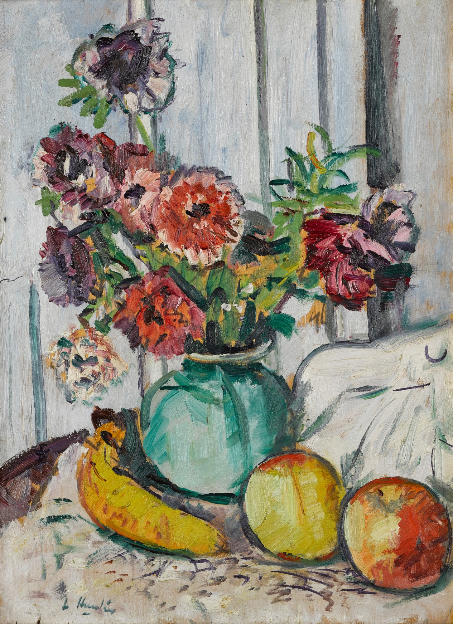 Anemones In A Green Vase With Fruit The Way Of Colour Pictures From Anemones In A Green Vase With Fruit The Way Of Colour Pictures From