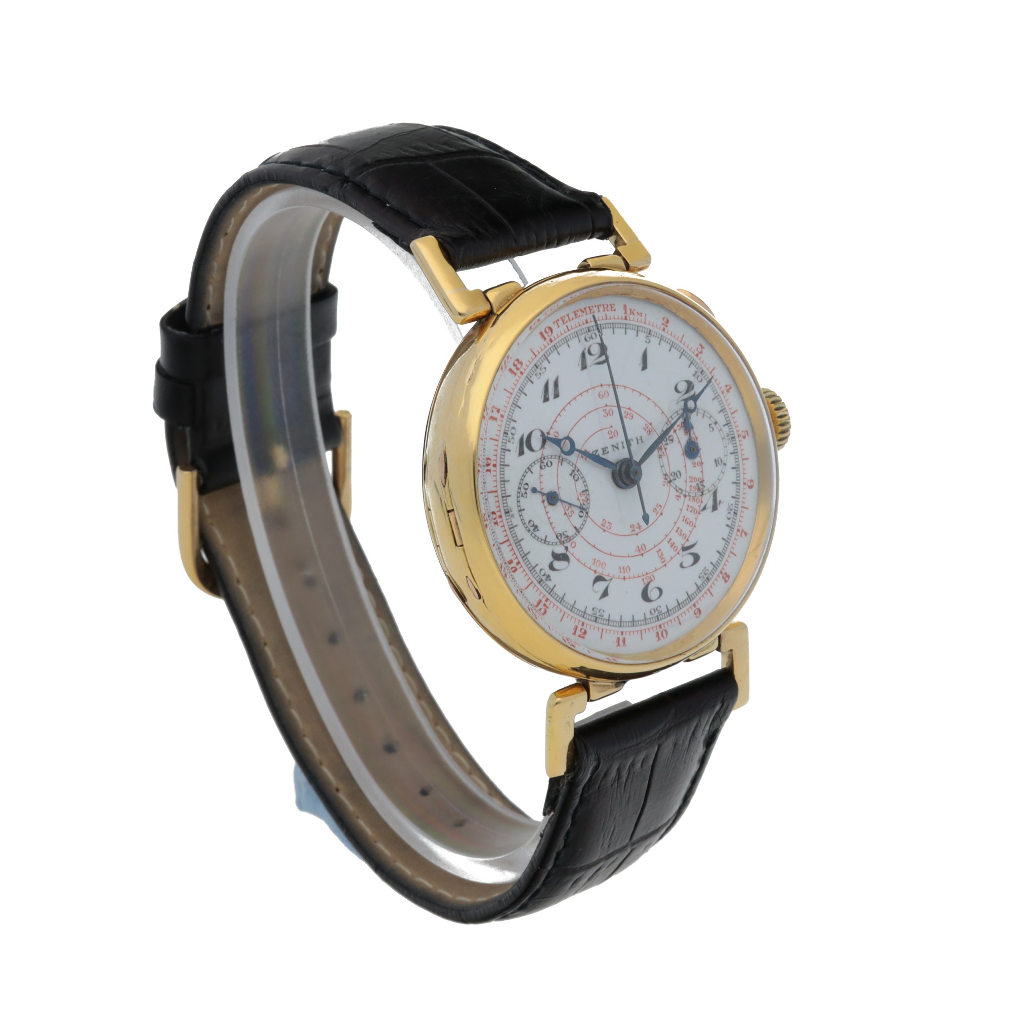 ZENITH | YELLOW GOLD MONO-PUSHER CHRONOGRAPH WRISTWATCH WITH WHITE ...