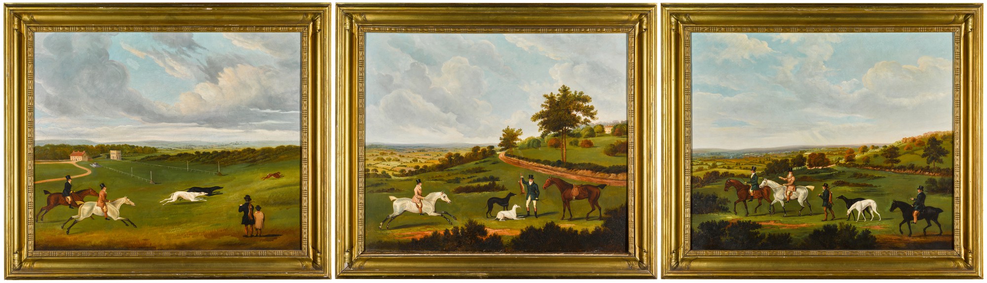 MANNER OF JOHN NOST SARTORIUS | A SET OF THREE PAINTINGS: 'THE CHASE ...