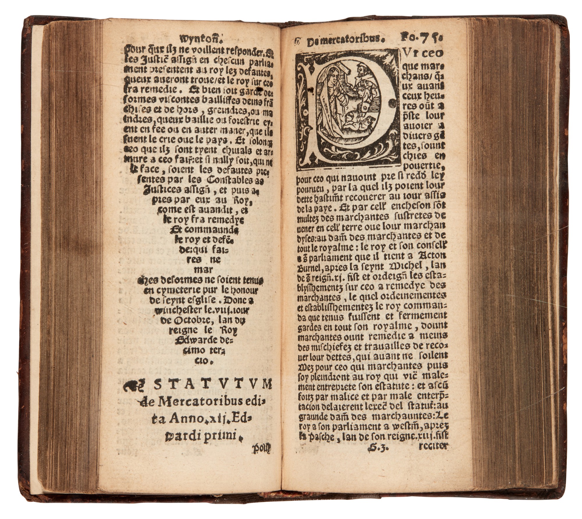 [England, Laws] Magna Carta in F., London, 1529 [1539], old calf ...