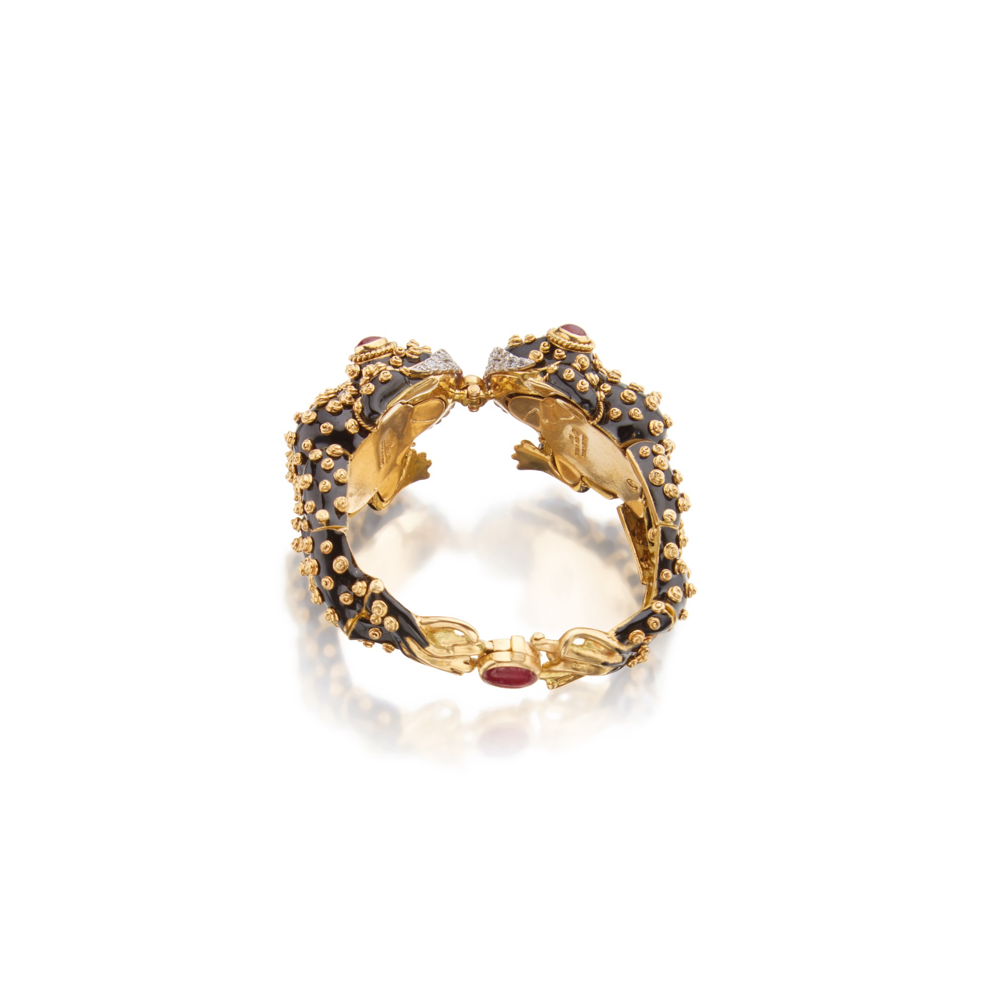 David Webb | Enamel, Ruby and Diamond Bangle-Bracelet | Important ...