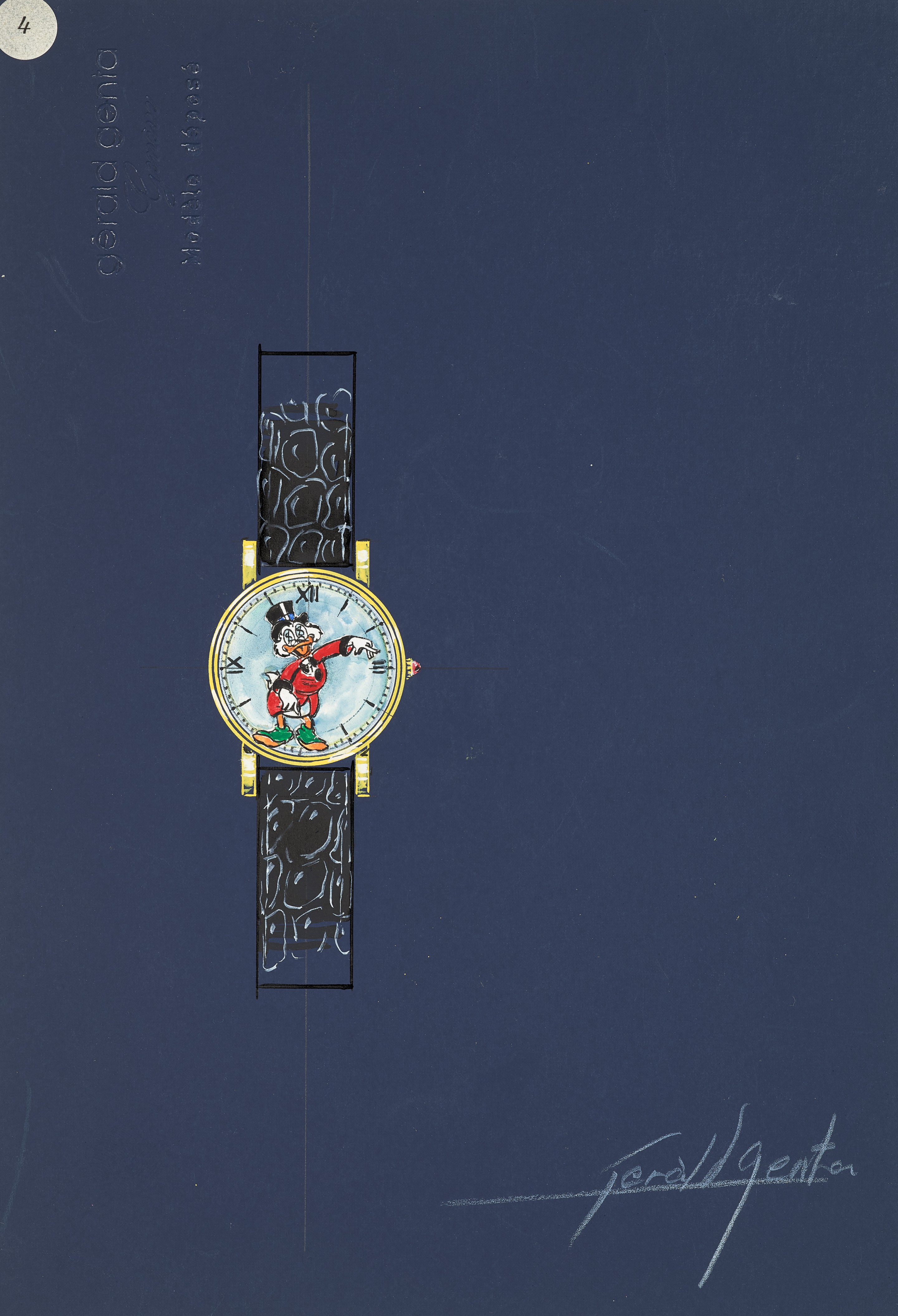 An original prototype design of a Gerald Genta Fantasy wristwatch with ...