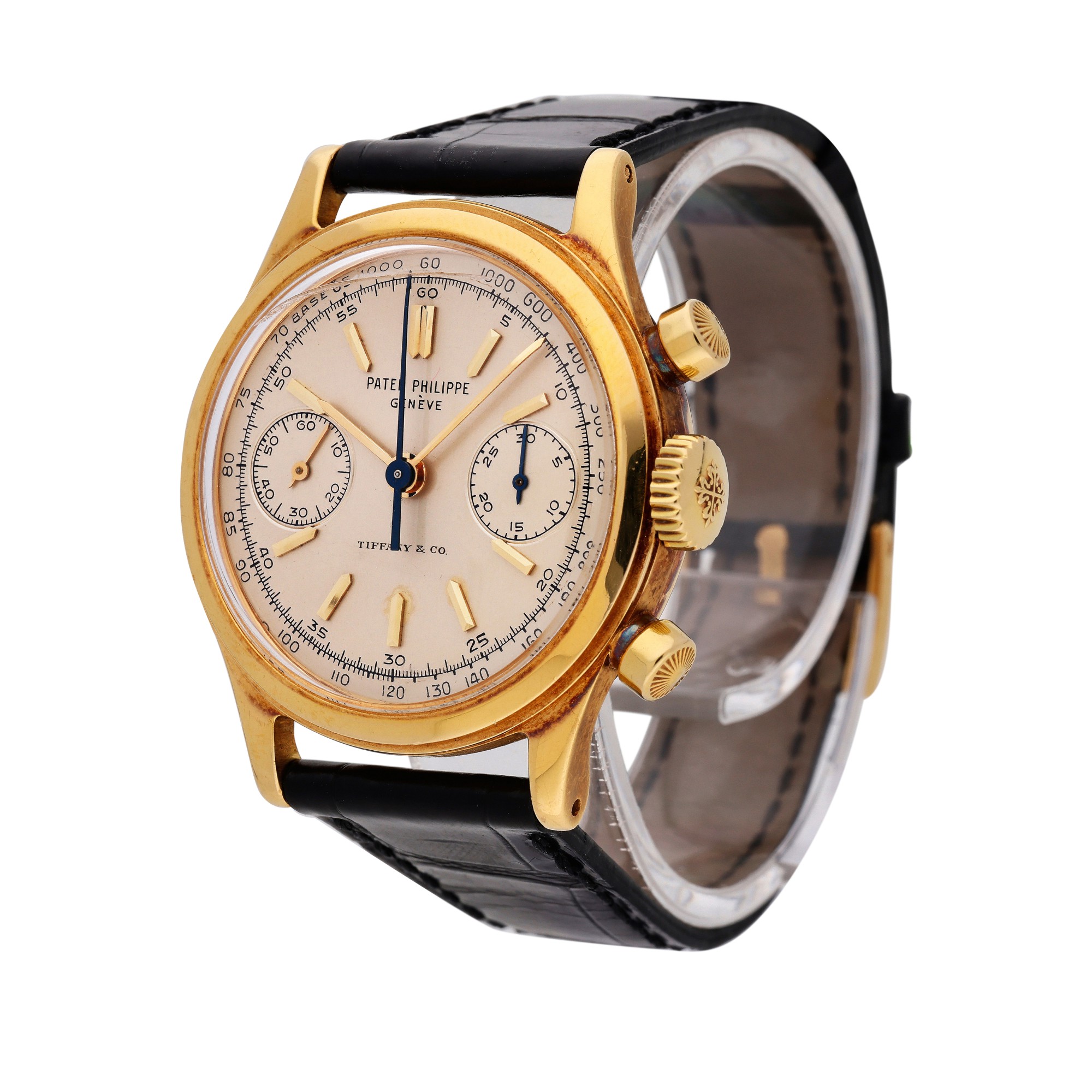 Reference 1463 | Retailed by Tiffany & Co.: A yellow gold chronograph ...