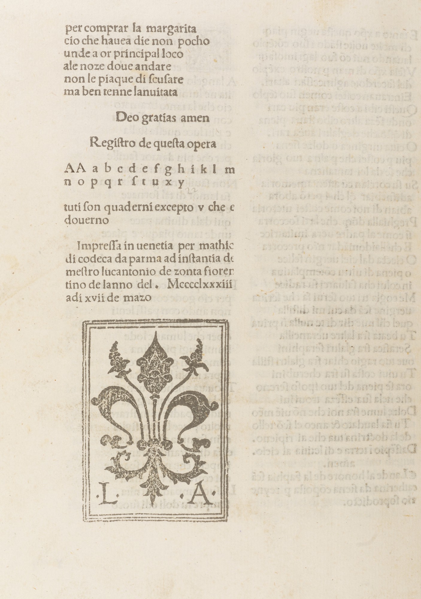 Catharina Senensis, Libro della divina dottrina, Venice, 1494 ...