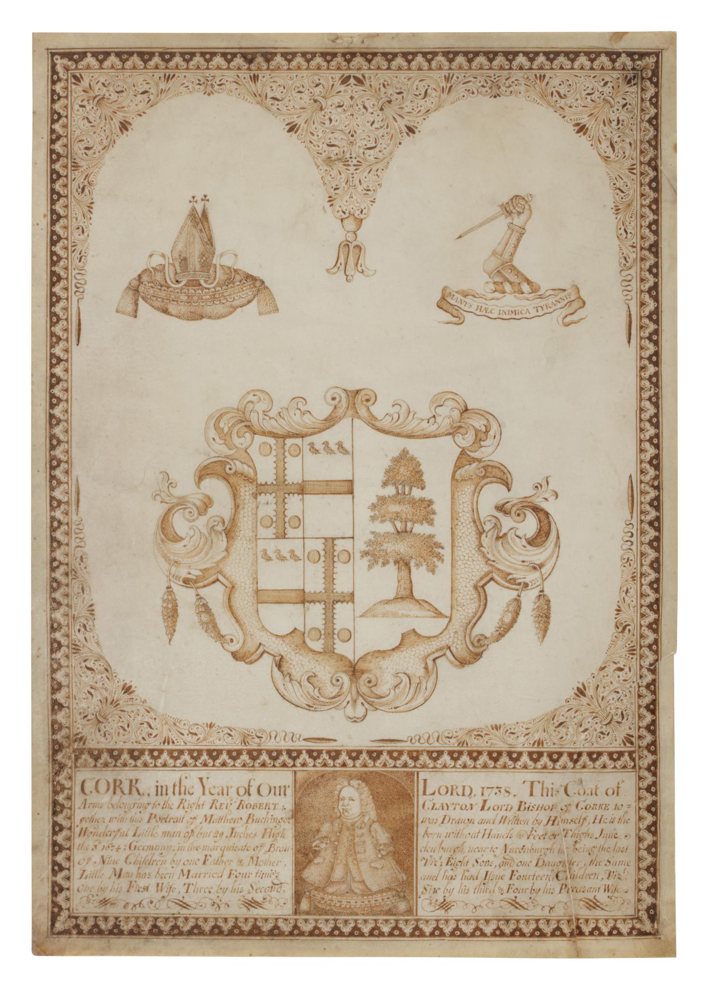 Buchinger, Matthias | A self-portrait by Buchinger on his last known ...