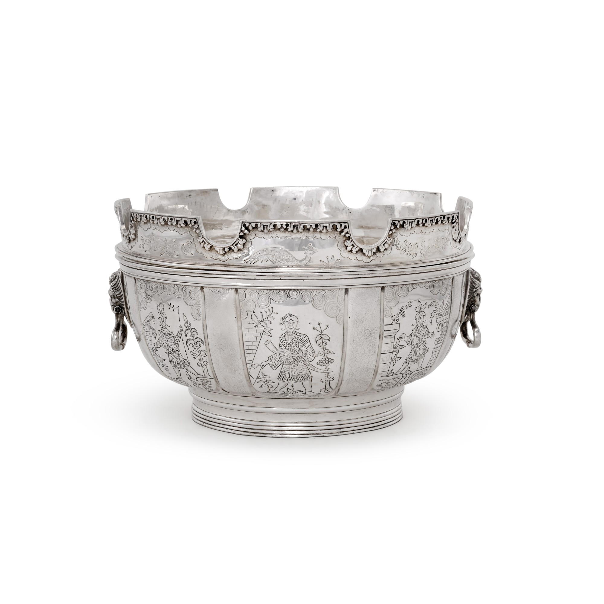 A silver monteith, marked 'Sterling 925', probably early 20th century ...