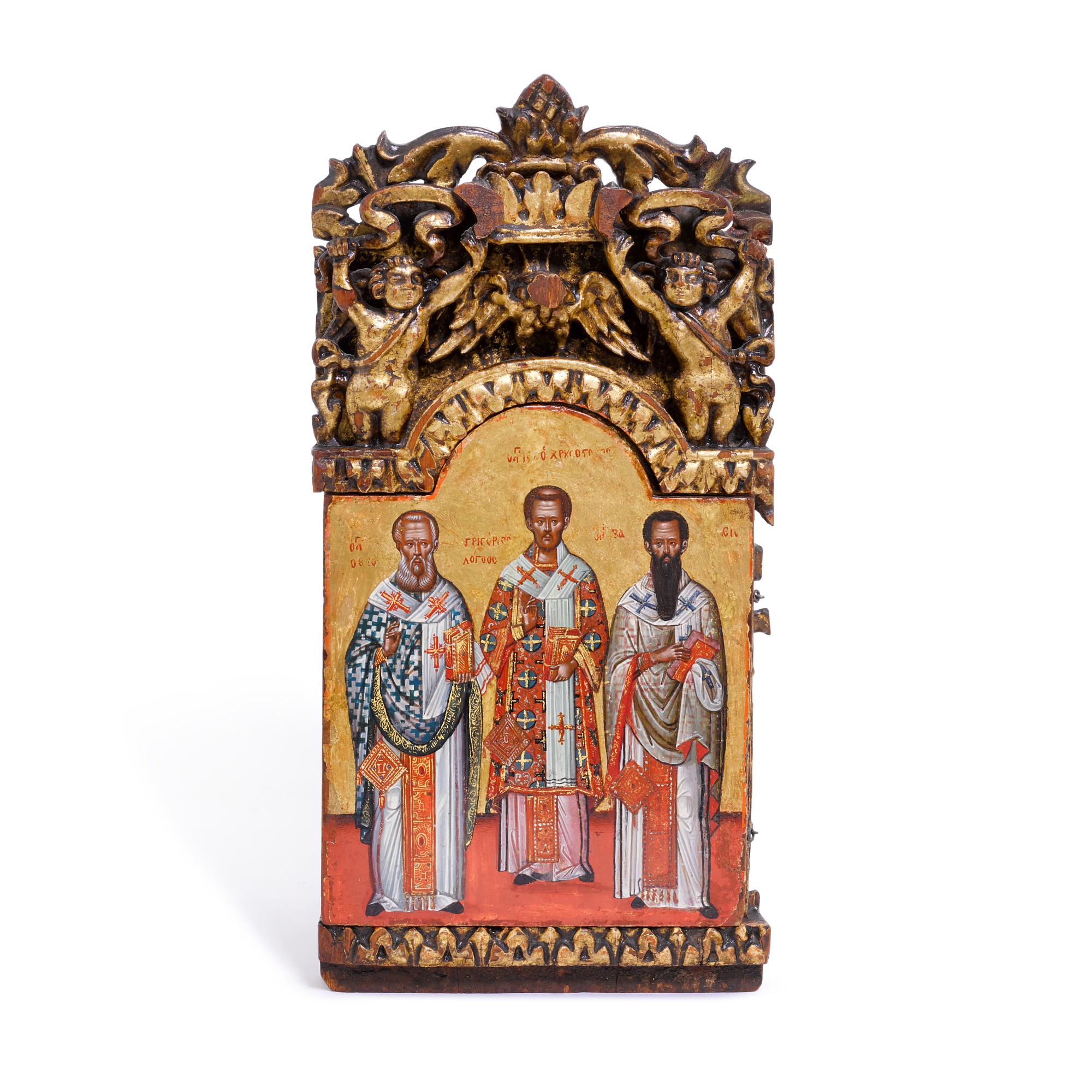 A finely painted and unusual triptych in the Cretan style, possibly St ...