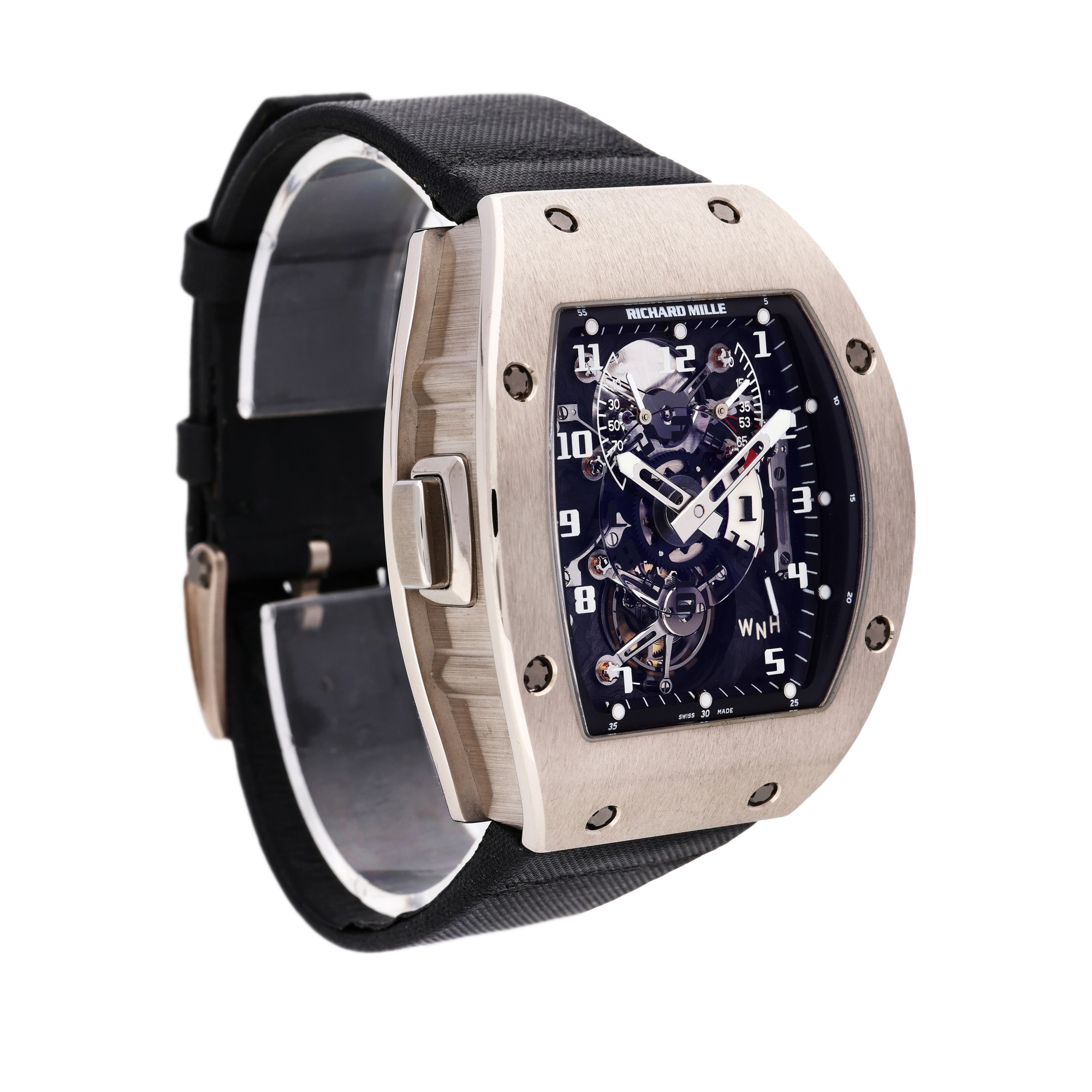 Reference RM003 AF WG | A white gold skeletonized dual time tourbillon ...