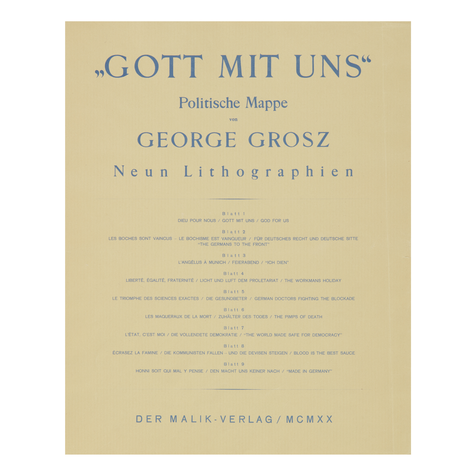 GEORGE GROSZ | GOTT MIT UNS (DÜCKERS M III) | Important Prints and ...
