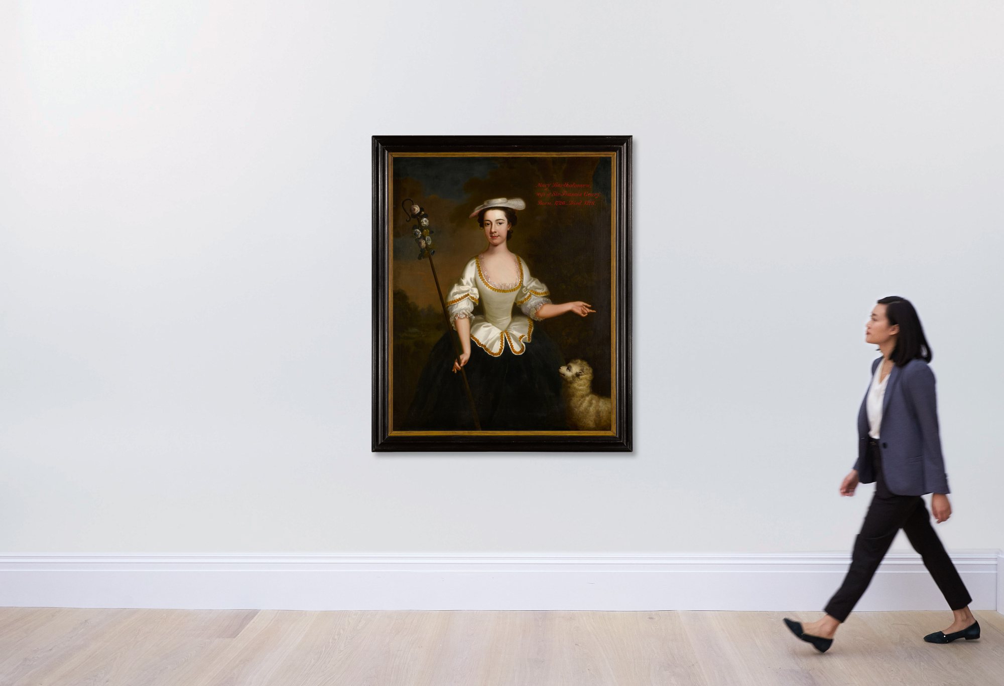Portrait of Mary Bartholomew, as a shepherdess, three-quarter-length ...