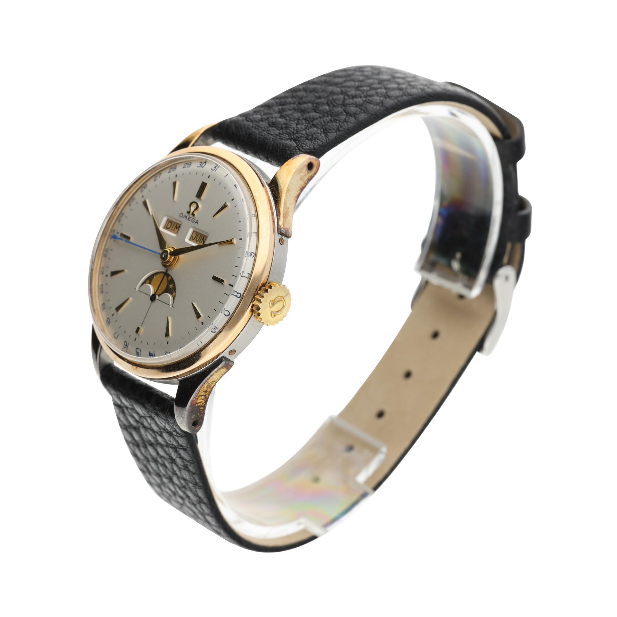 OMEGA | REFERENCE 2606-2 A STAINLESS STEEL AND PLATED GOLD TRIPLE ...