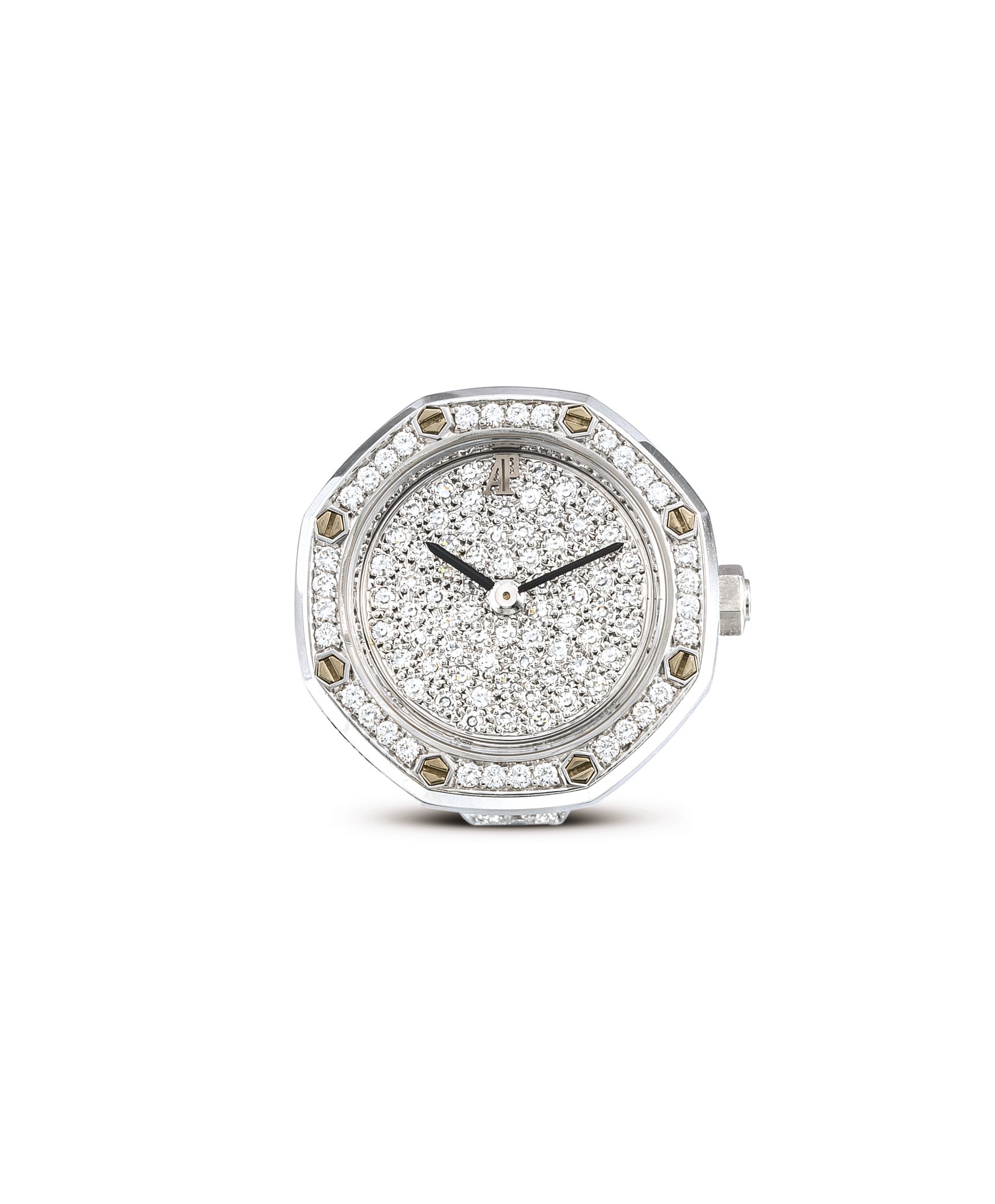AUDEMARS PIGUET | A WHITE GOLD AND DIAMOND-SET RING WATCH, CIRCA 2000 ...