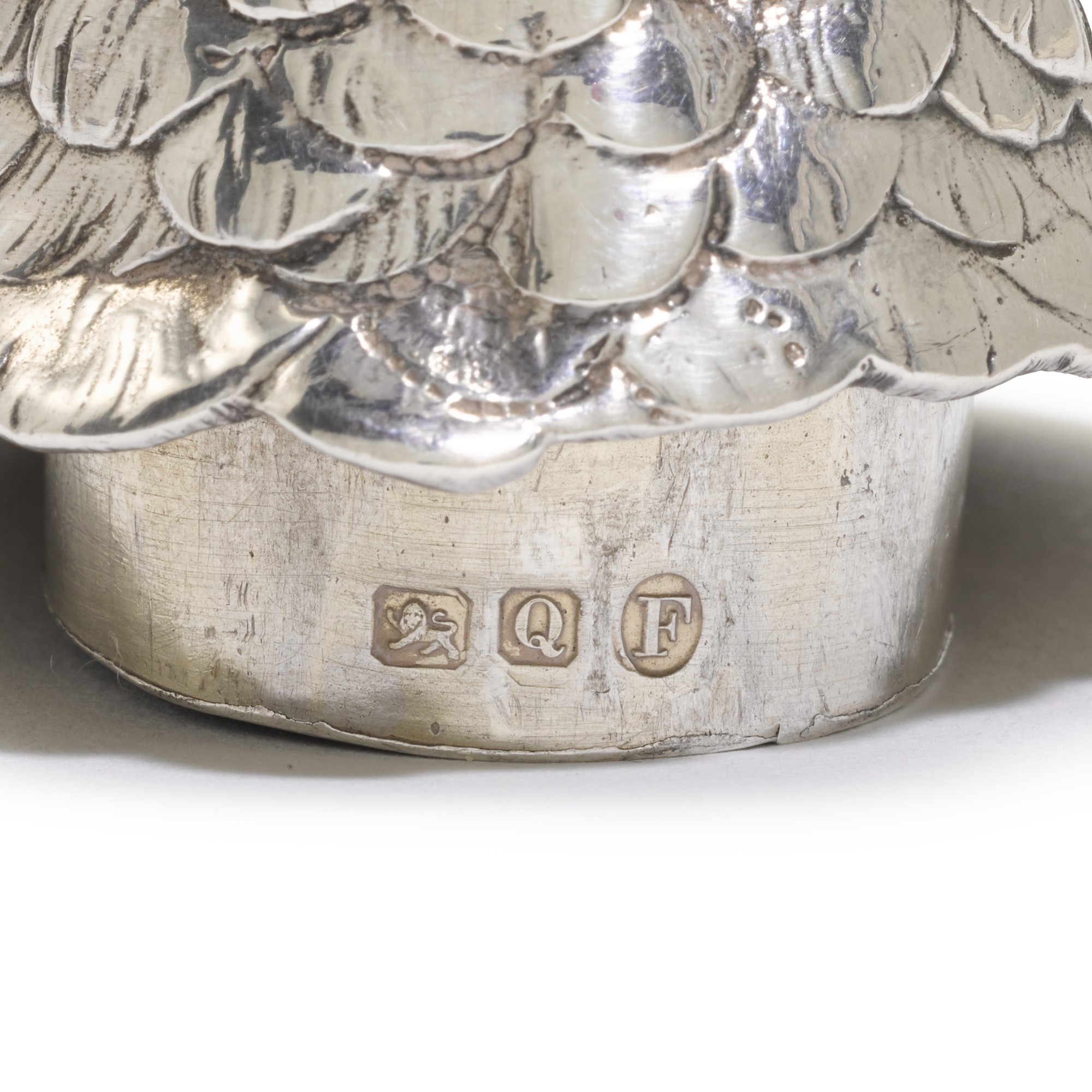 A pair of German silver models of Grouse, Neresheimer, Hanau, importer ...