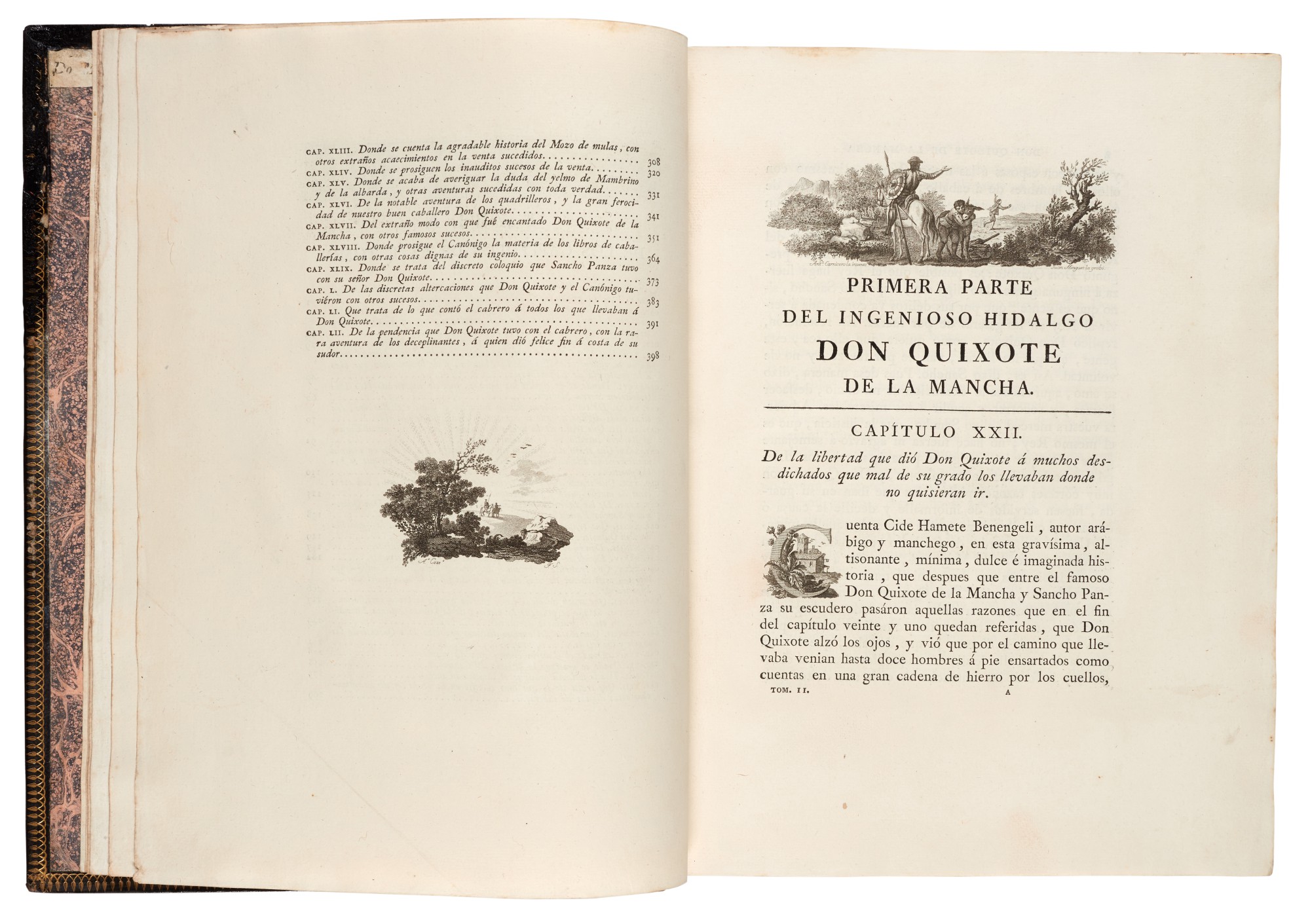 Cervantes | Don Quixote, Madrid, Ibarra, 1780, 4 volumes, navy morocco ...