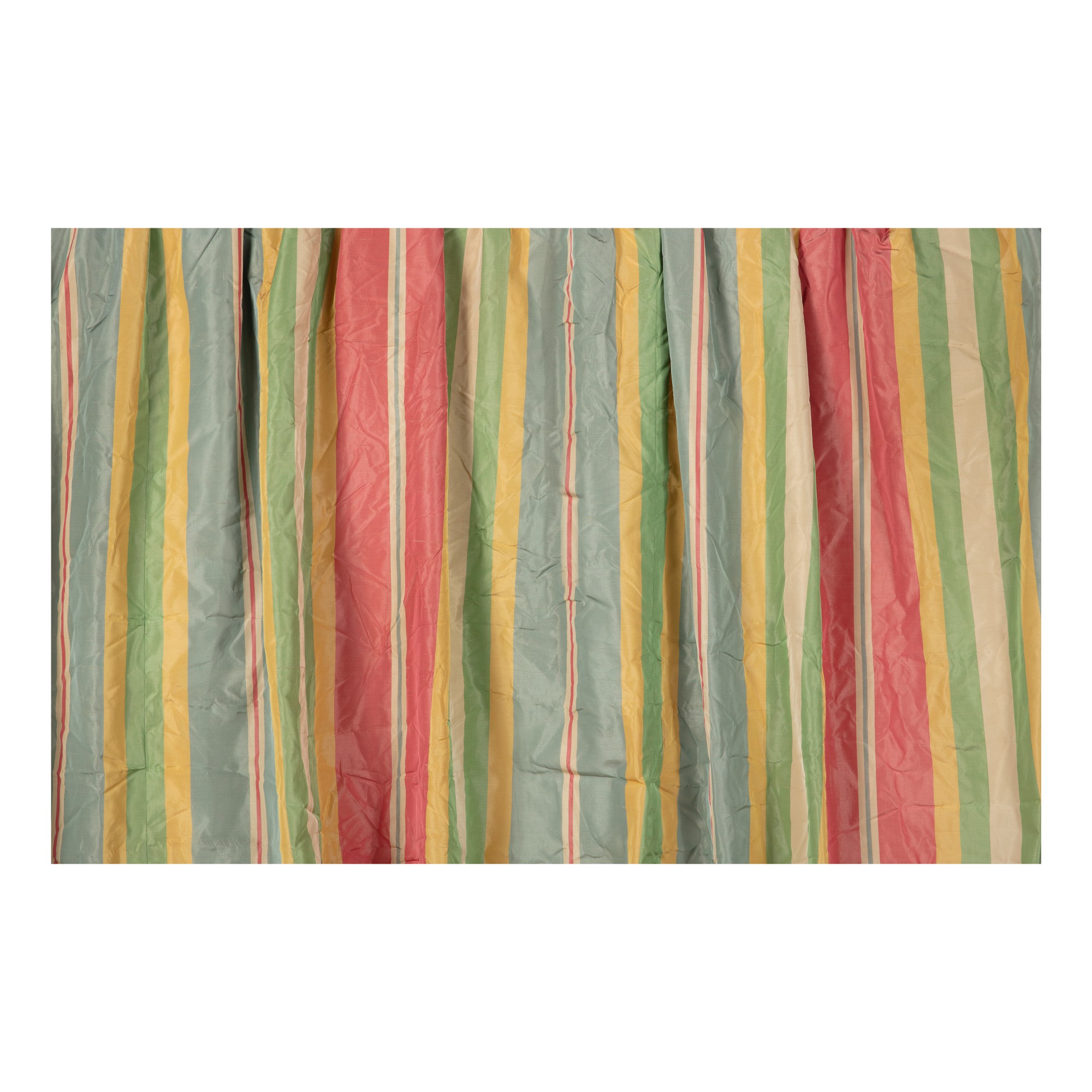 A SET OF THREE STRIPED FABRIC FESTOON SHADES | Mario Buatta: Prince of ...