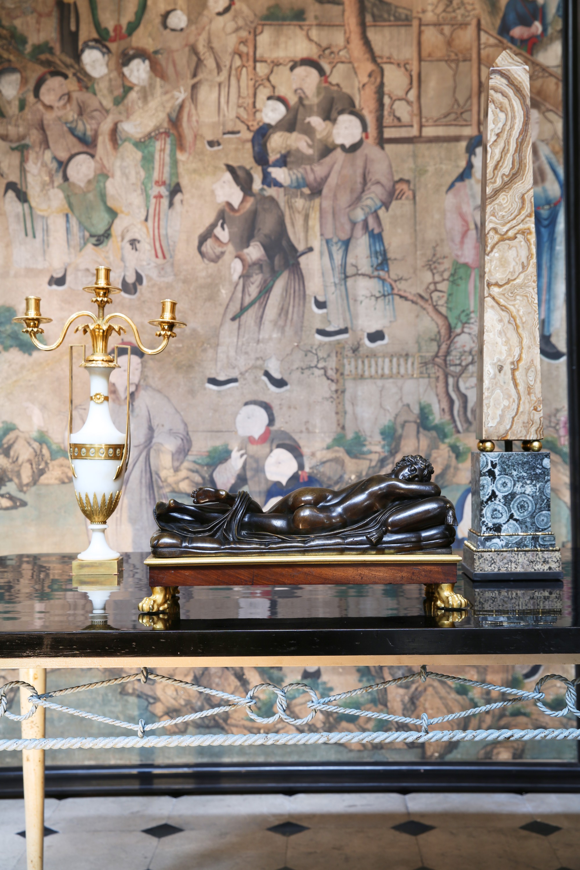 A WHITE MARBLE AND GILT-BRONZE CANDELABRA, GIUSEPPE VALADIER, ROMA ...