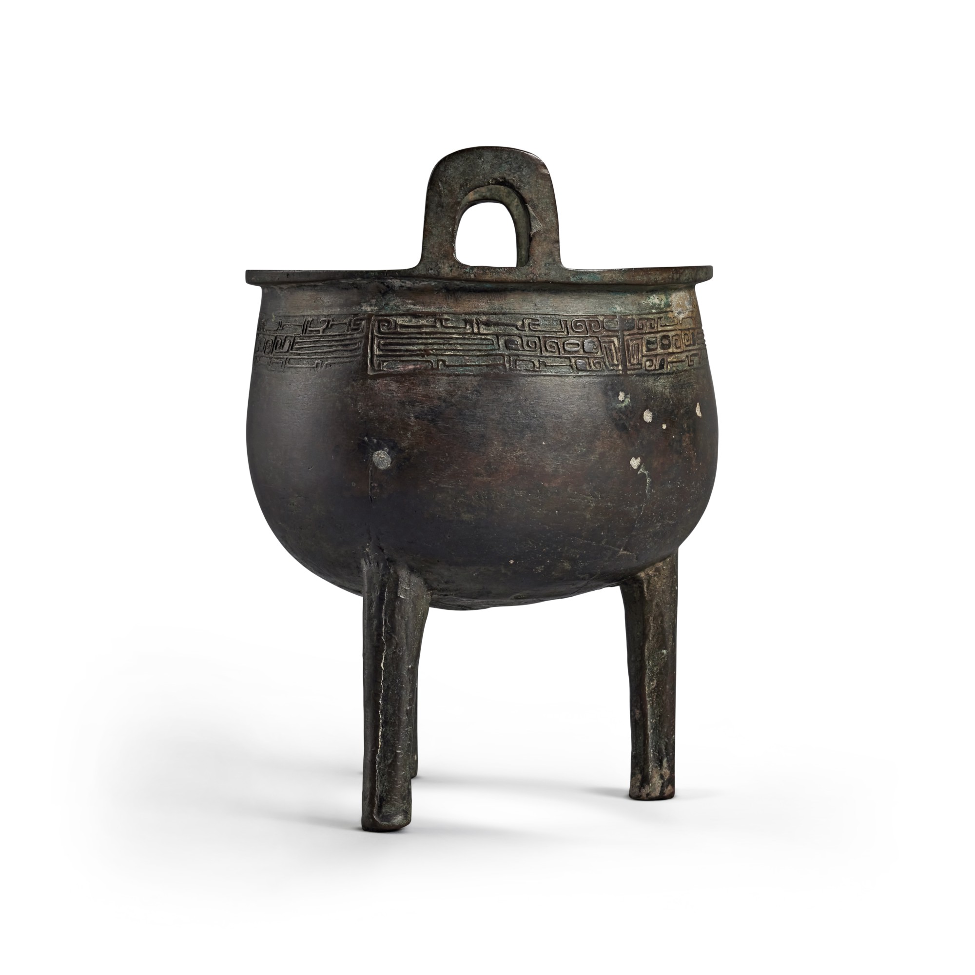 An archaic bronze ritual food vessel (Ding), Late Shang / early Western ...