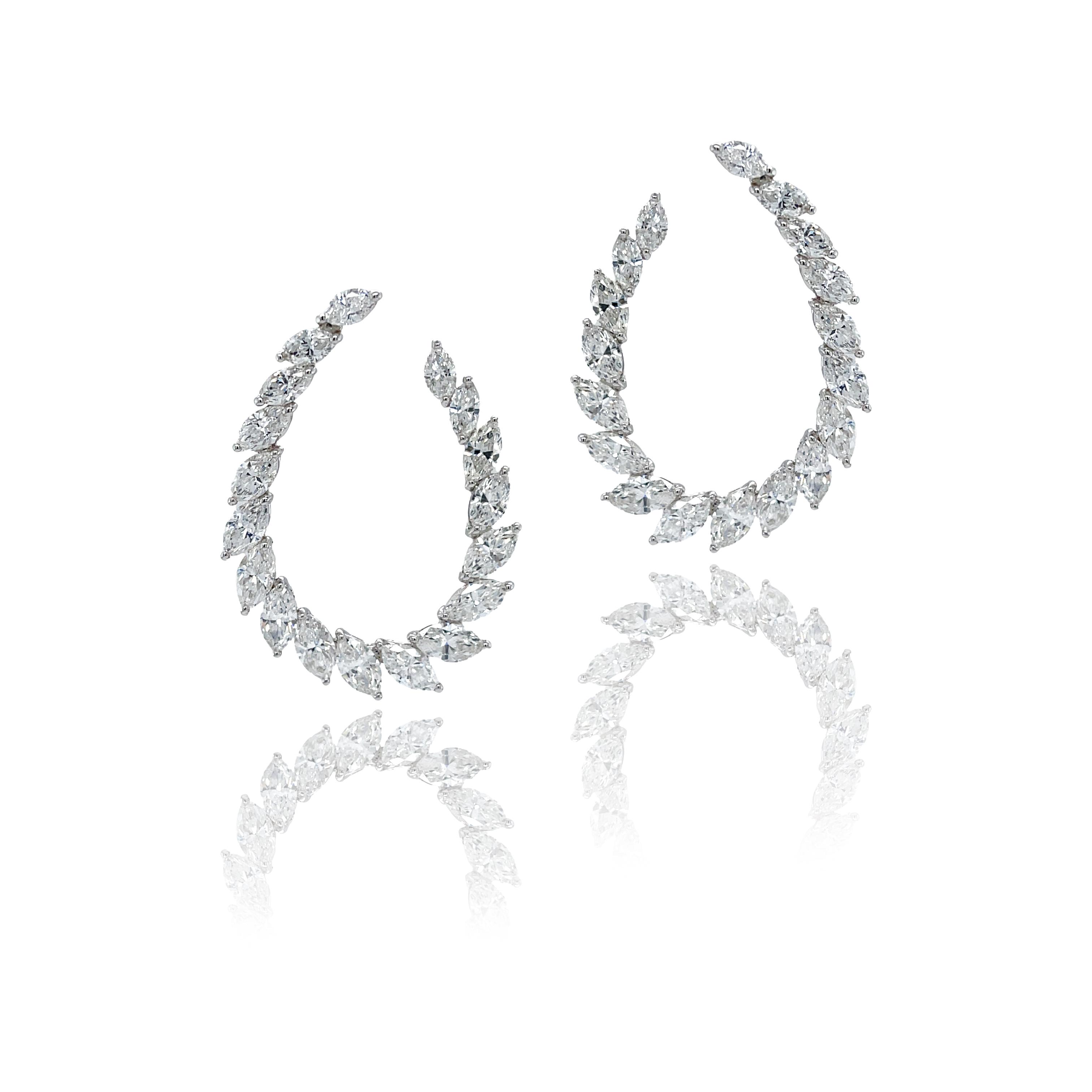 KS Sze & Sons White Gold And Diamond Swirl Earring Available For ...