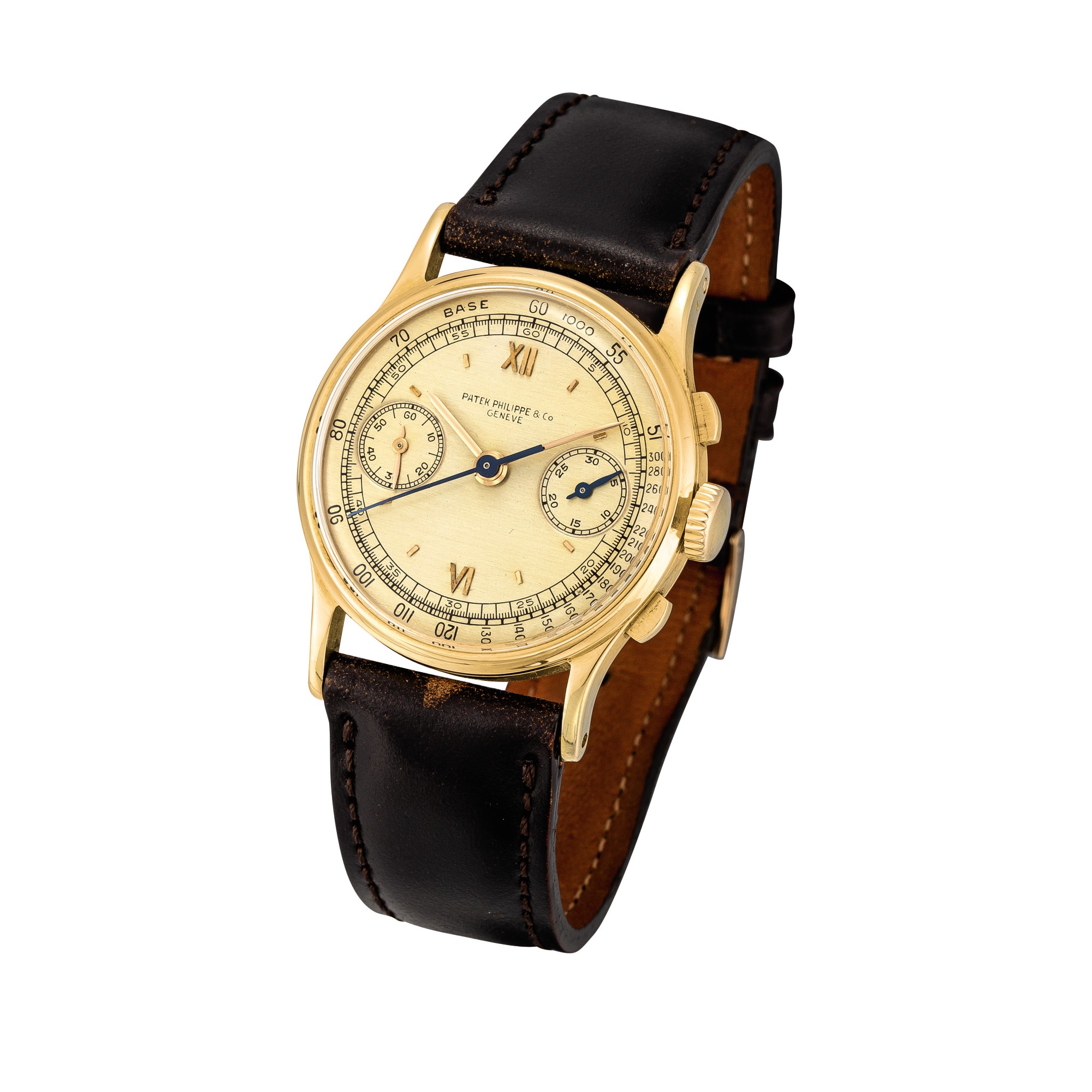 Patek Philippe | Reference 130, A pink gold chronograph wristwatch ...