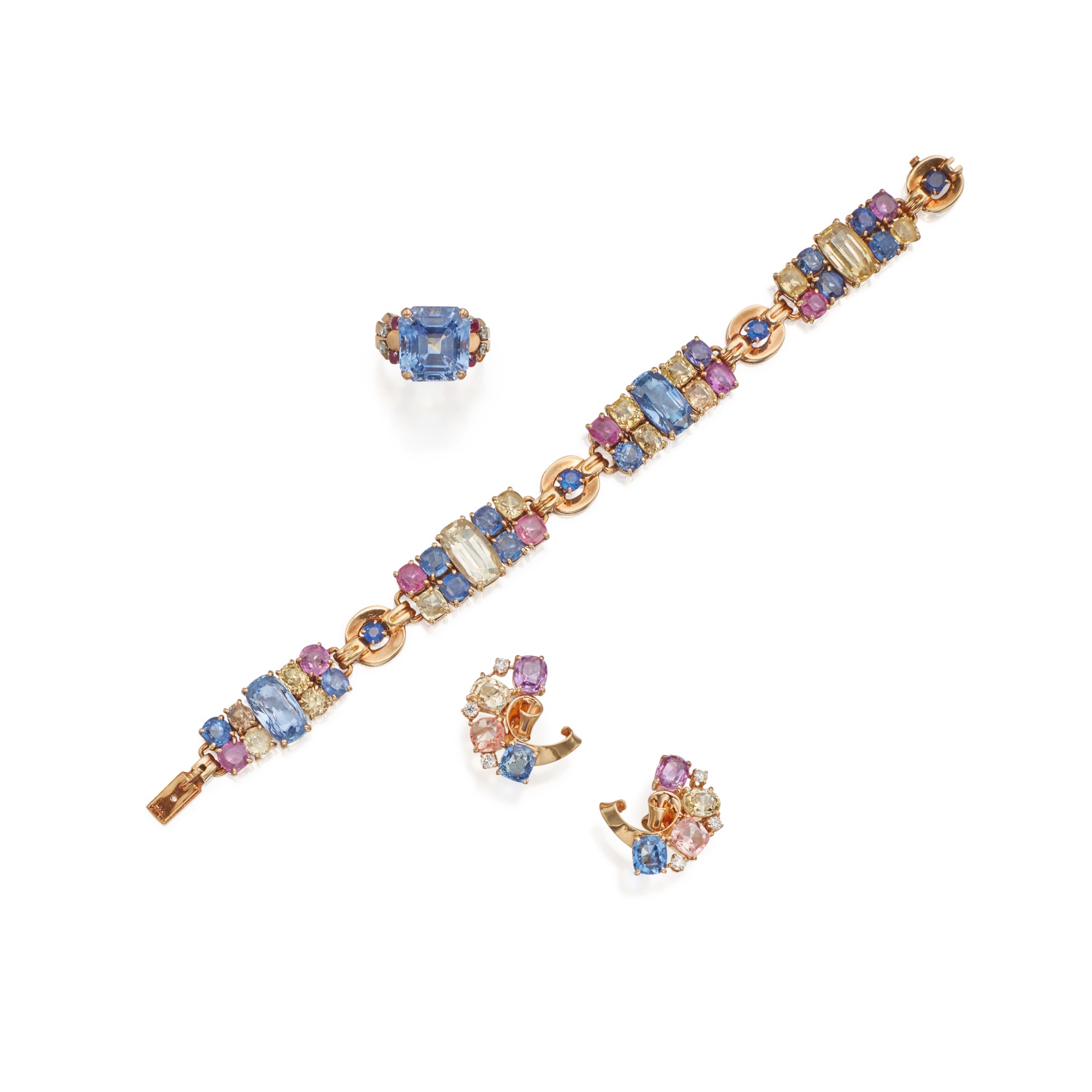 Raymond Yard | Multi-Colored Sapphire Bracelet || Pair of Gem-Set and ...