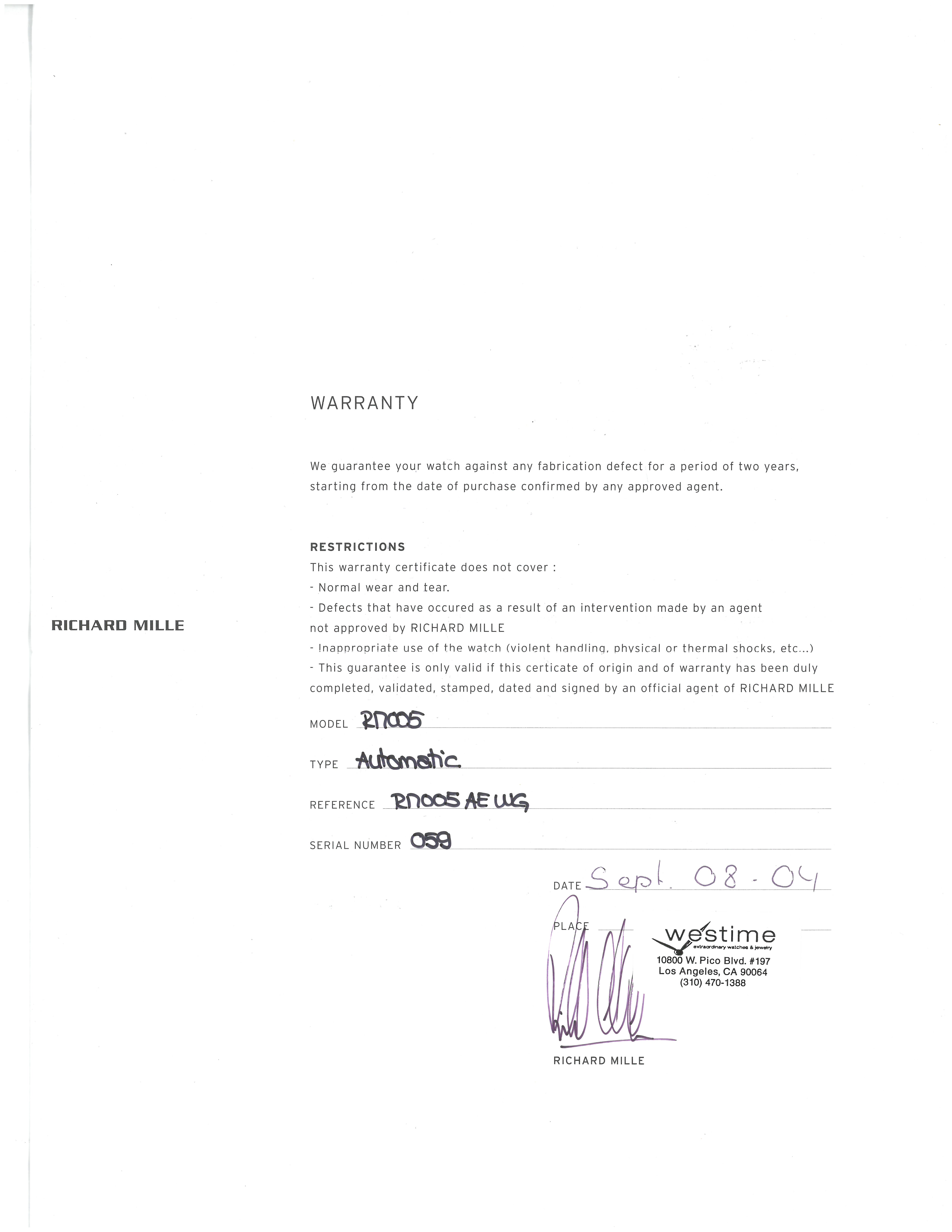 Reference RM005 AE WG | A white gold skeletonized wristwatch with date ...