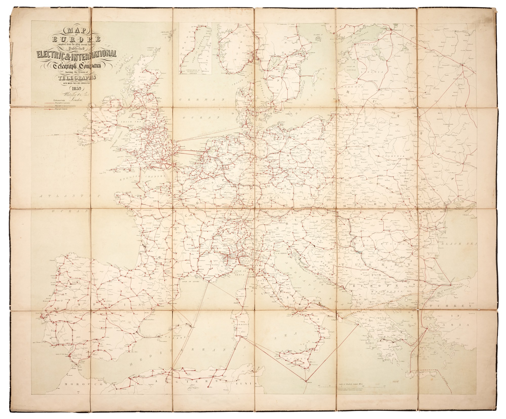 Electric and International Telegraph Company | Map of Europe ...