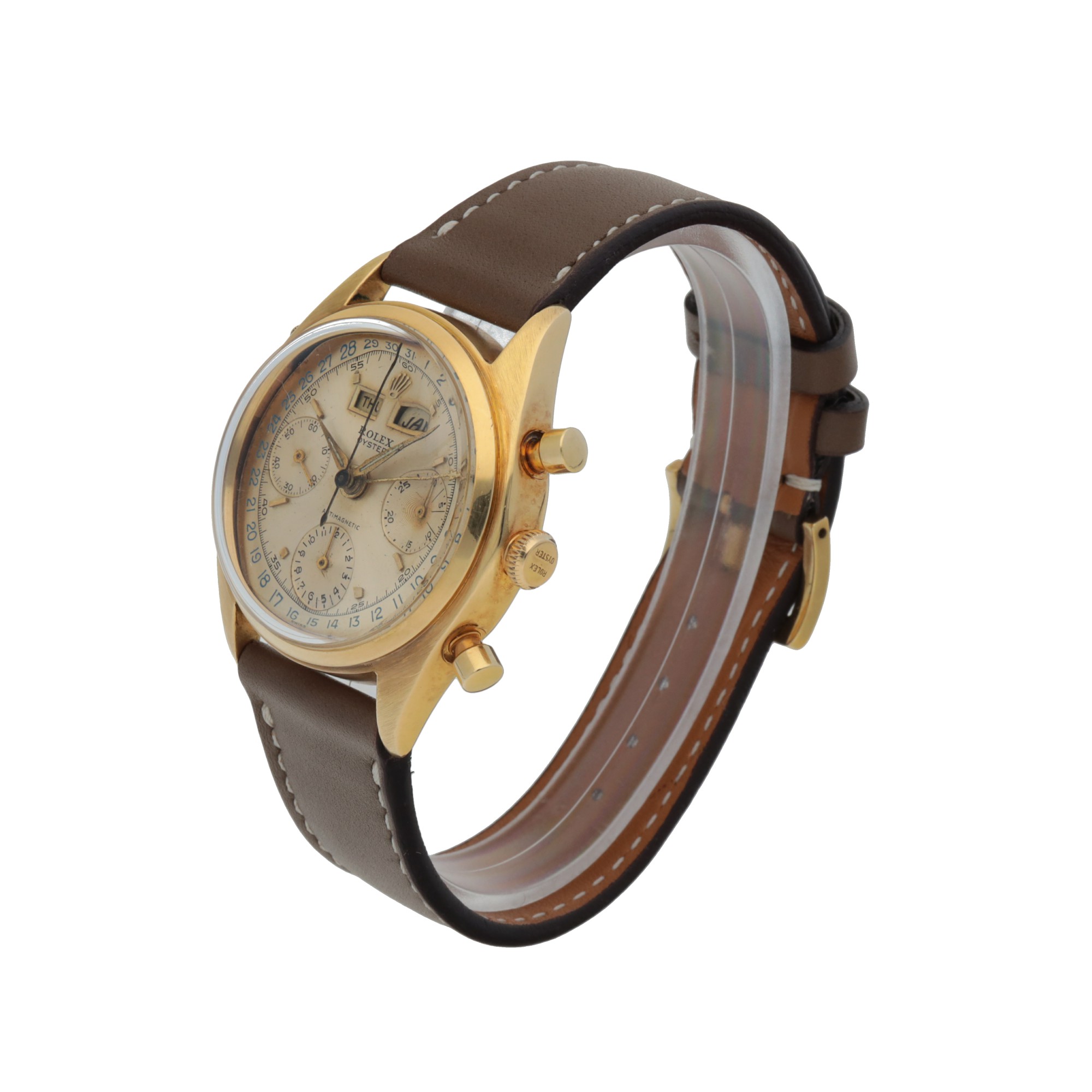 ROLEX | DATO-COMPAX, REF 4767 YELLOW GOLD TRIPLE CALENDAR CHRONOGRAPH ...