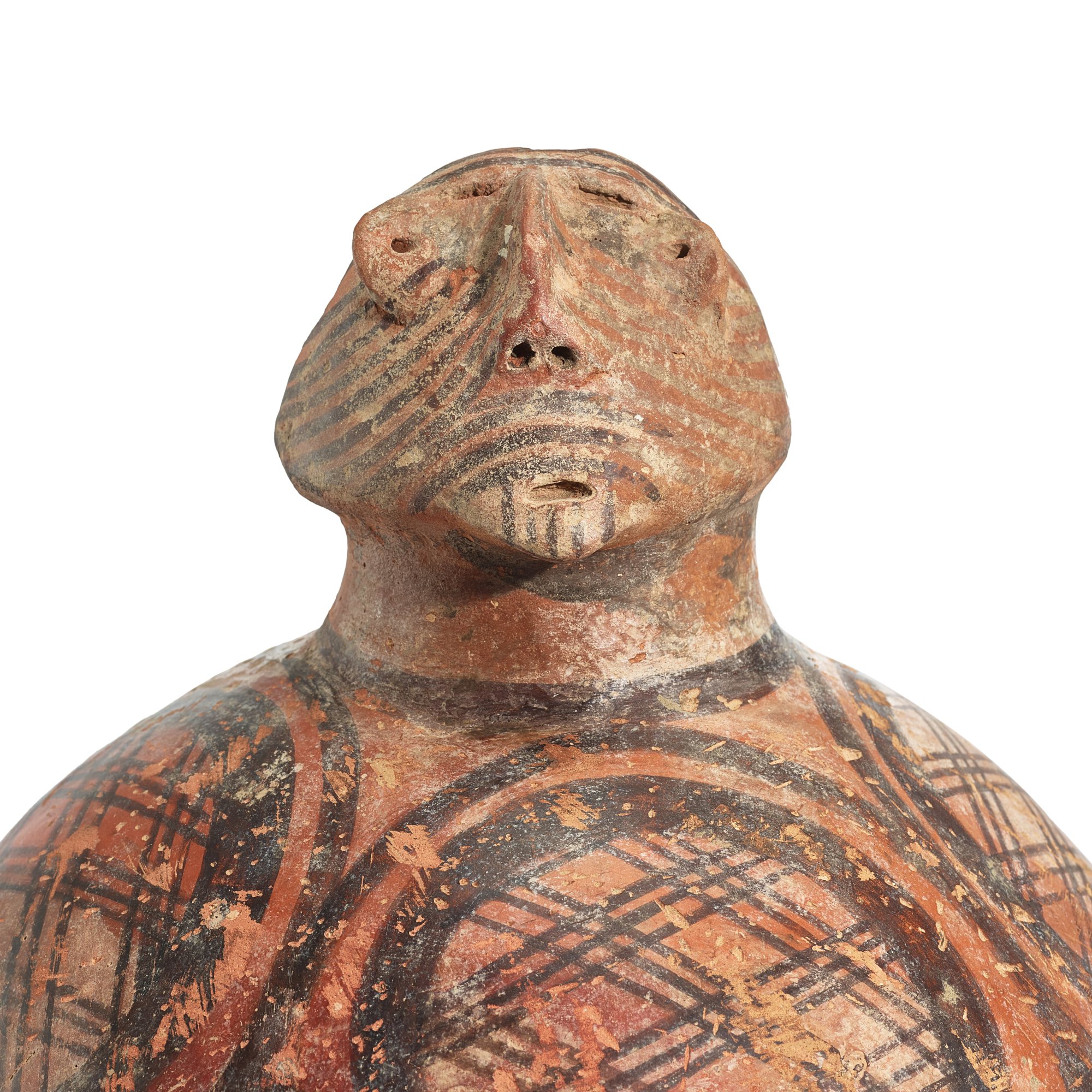 A rare painted pottery human-head jar Majiayao culture, Machang phase ...