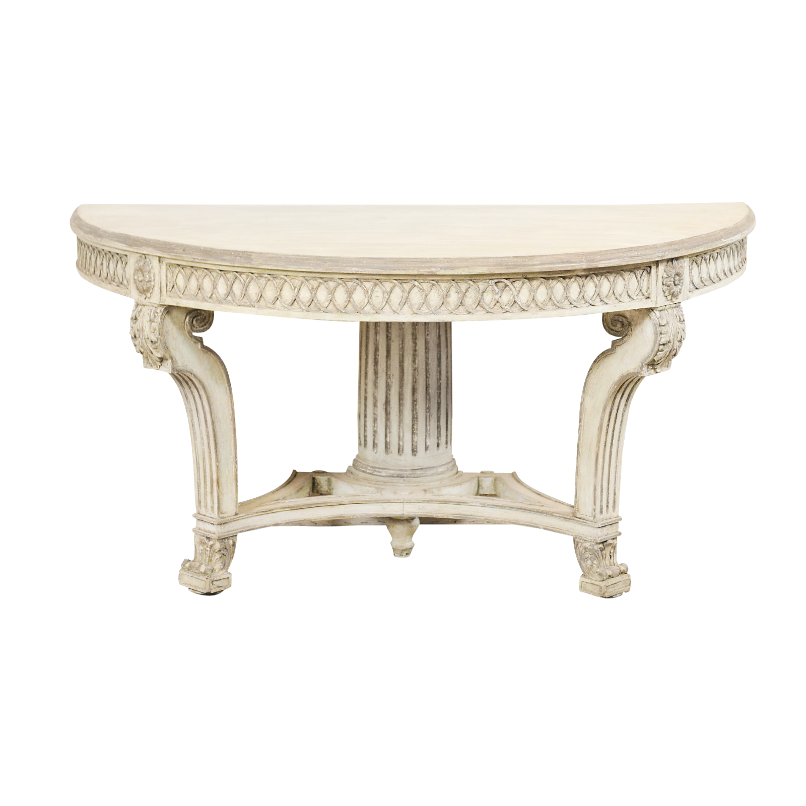 Vintage Italian Half-Round Carved Console Table Available For Immediate ...