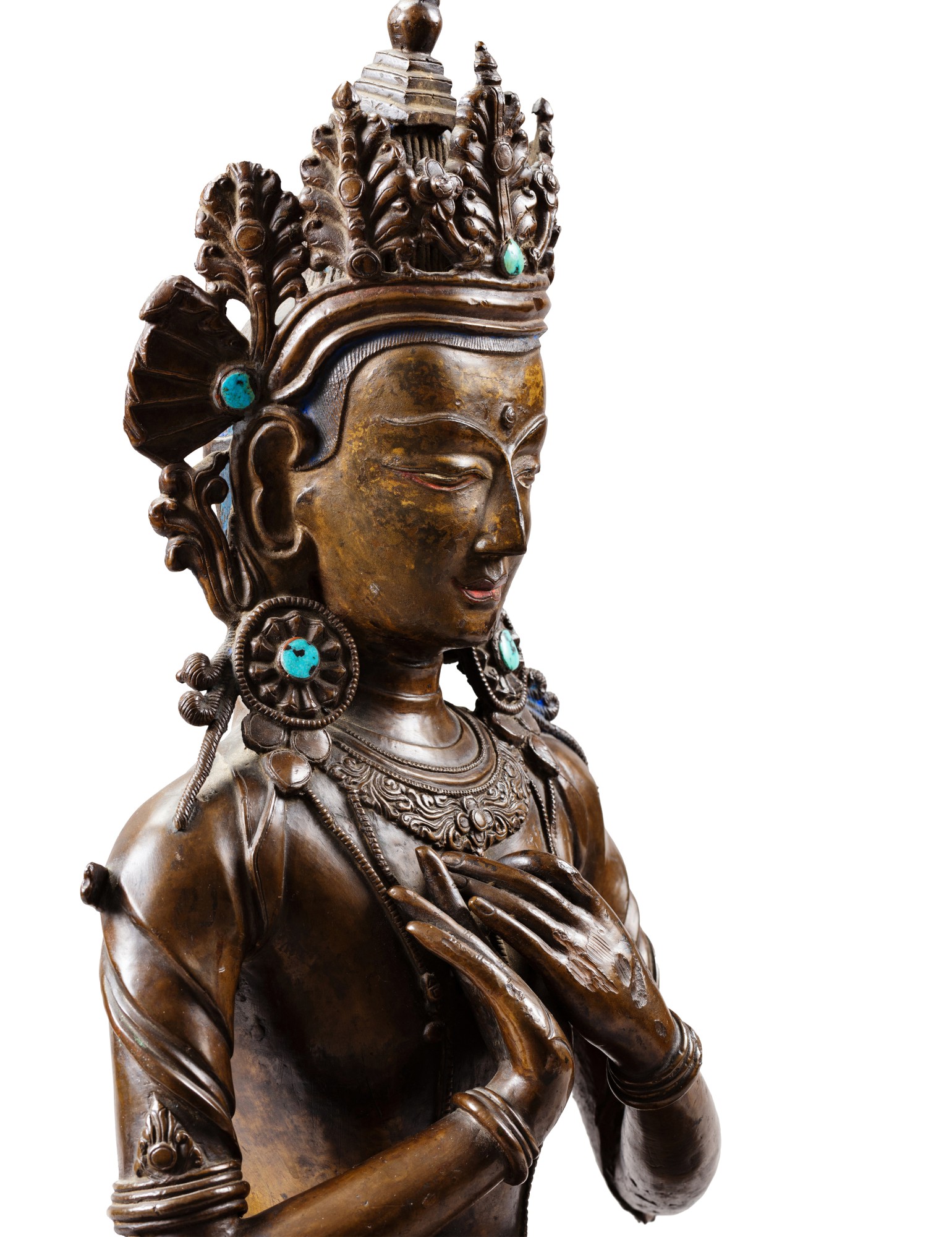 A large bronze figure of Maitreya Western Tibet, 17th century | 西藏 十七世紀 ...