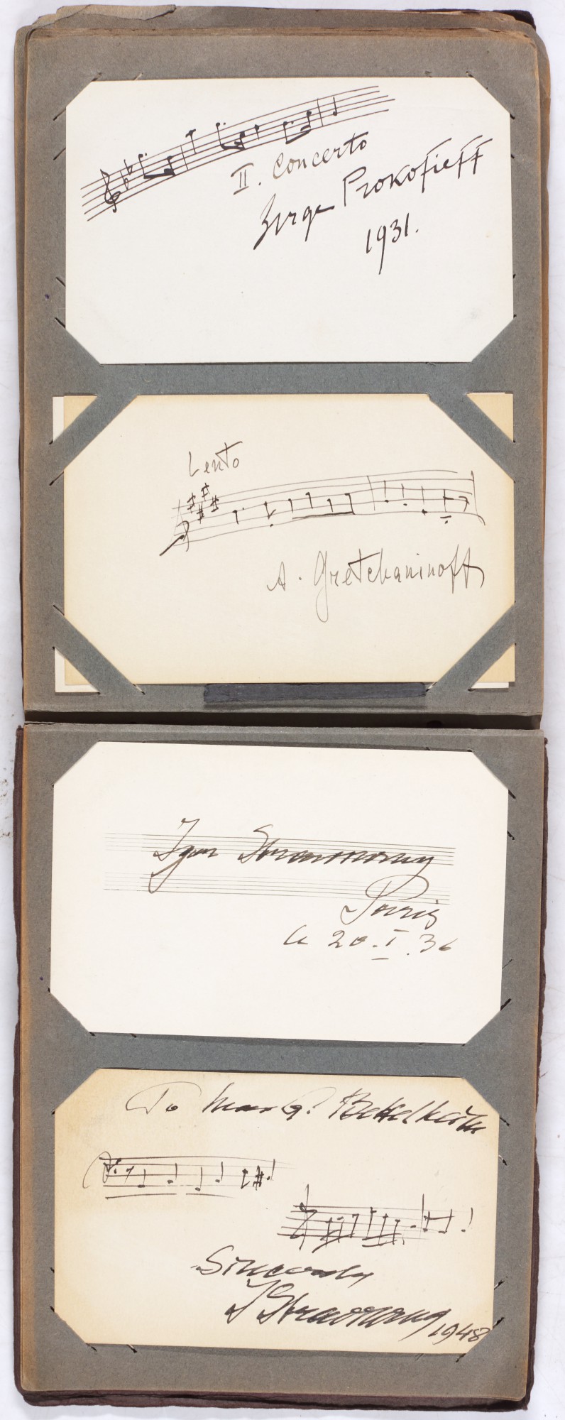 Composers and musicians. 6 autograph albums, including musical ...