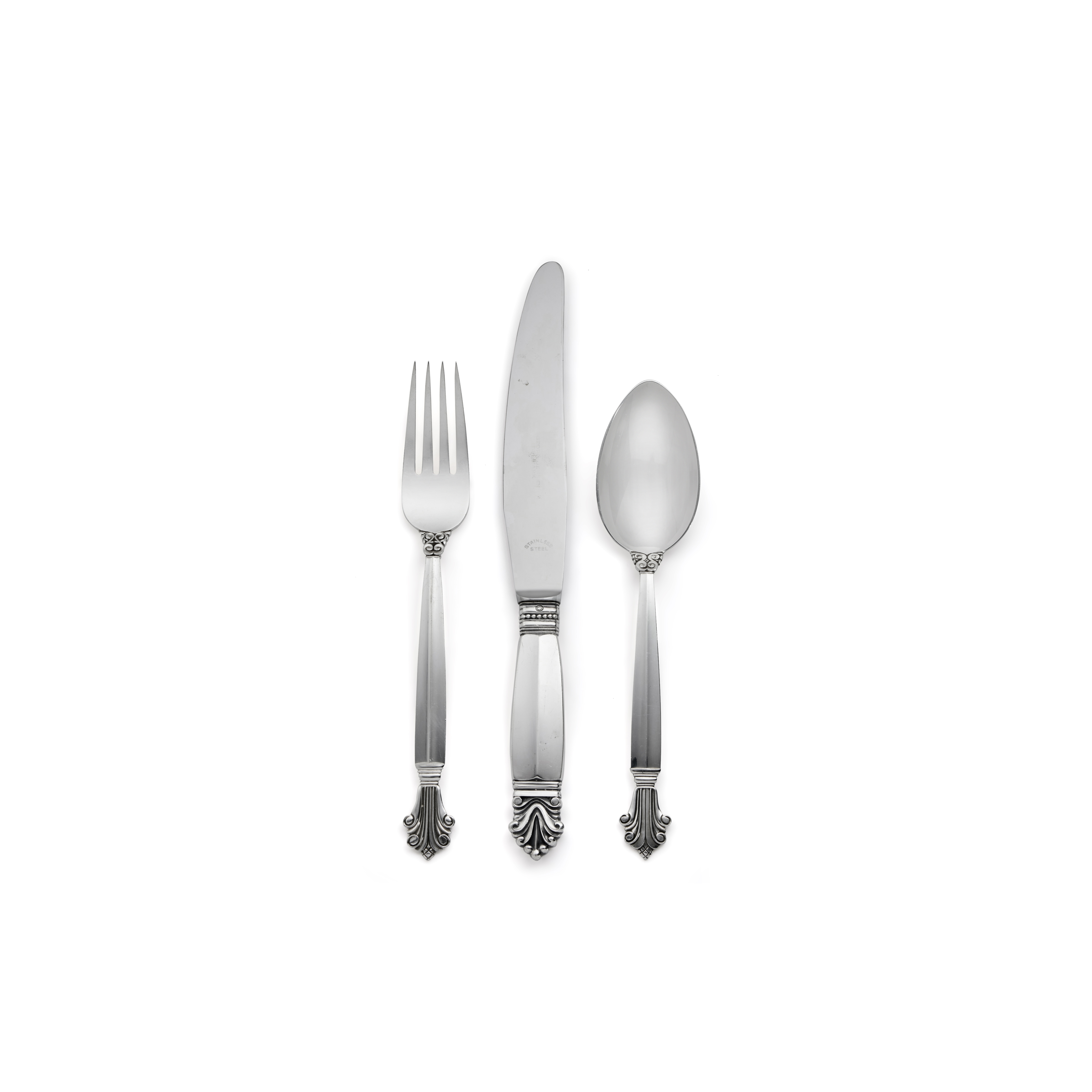 A Danish Silver Acanthus Pattern Flatware Service, Georg Jensen ...