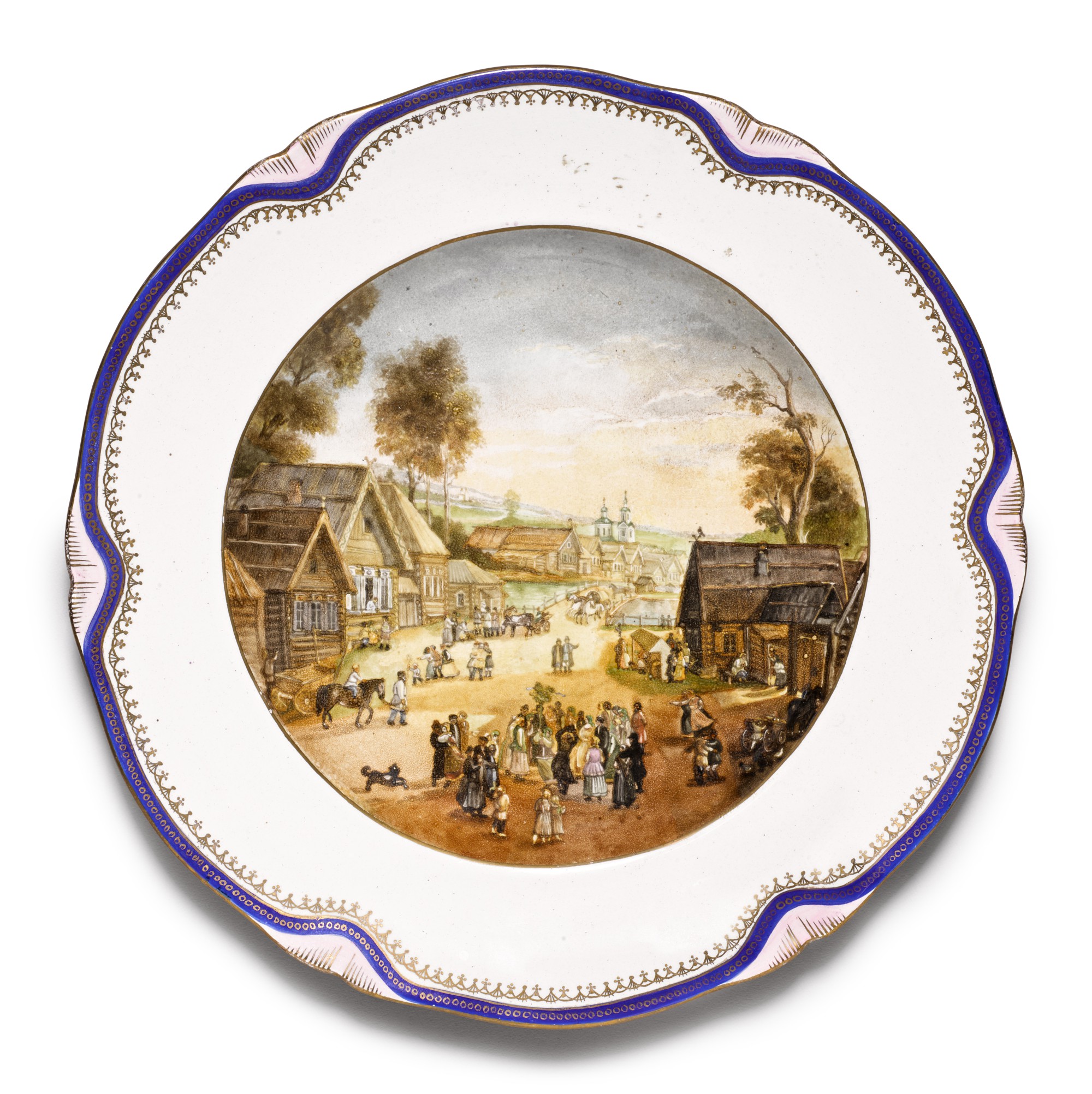 A pair of topographical plates, Kuznetsov Porcelain Factory, second ...